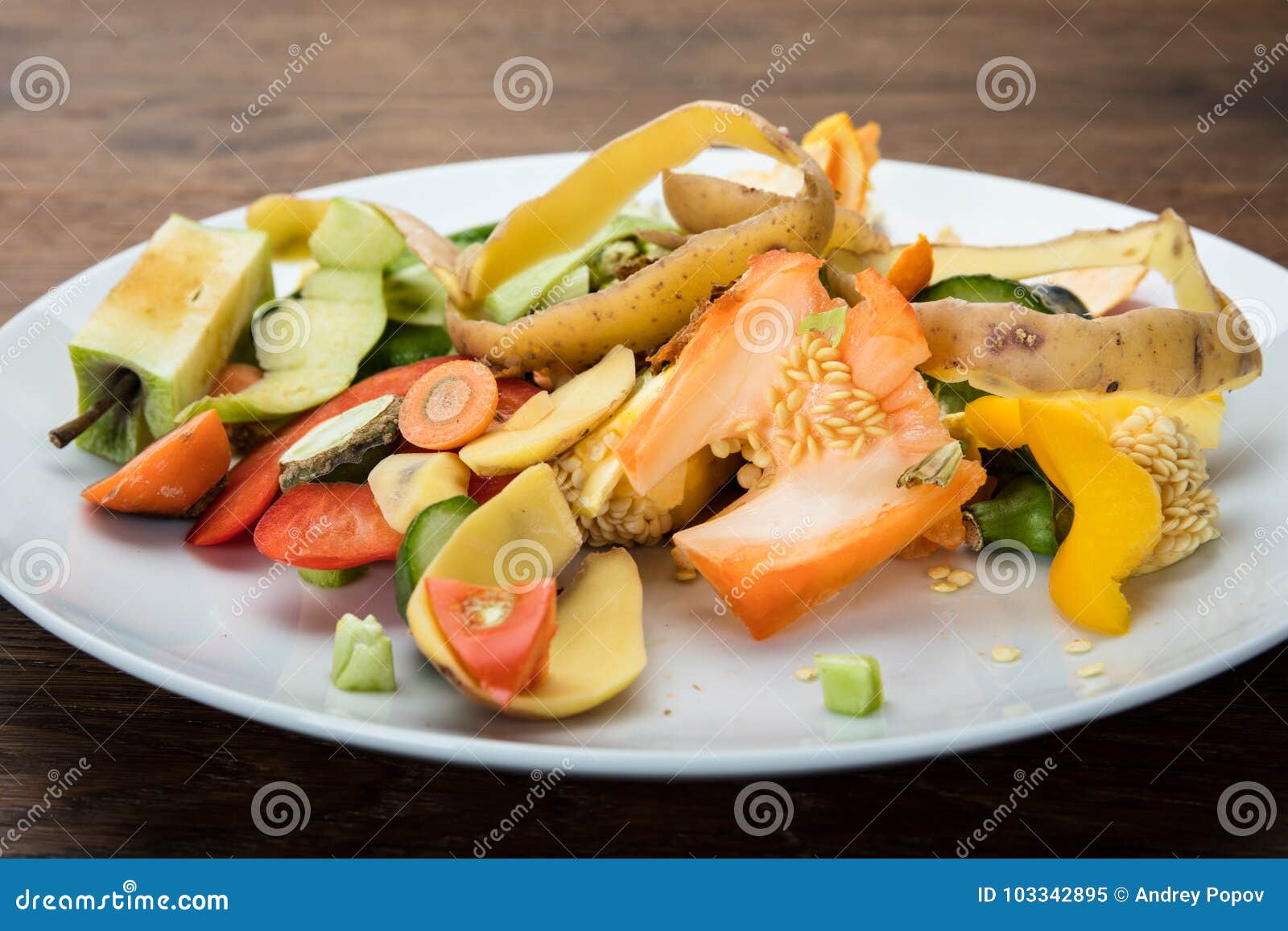 Vegetable and Fruit Peelings on Plate Stock Image - Image of decompose ...