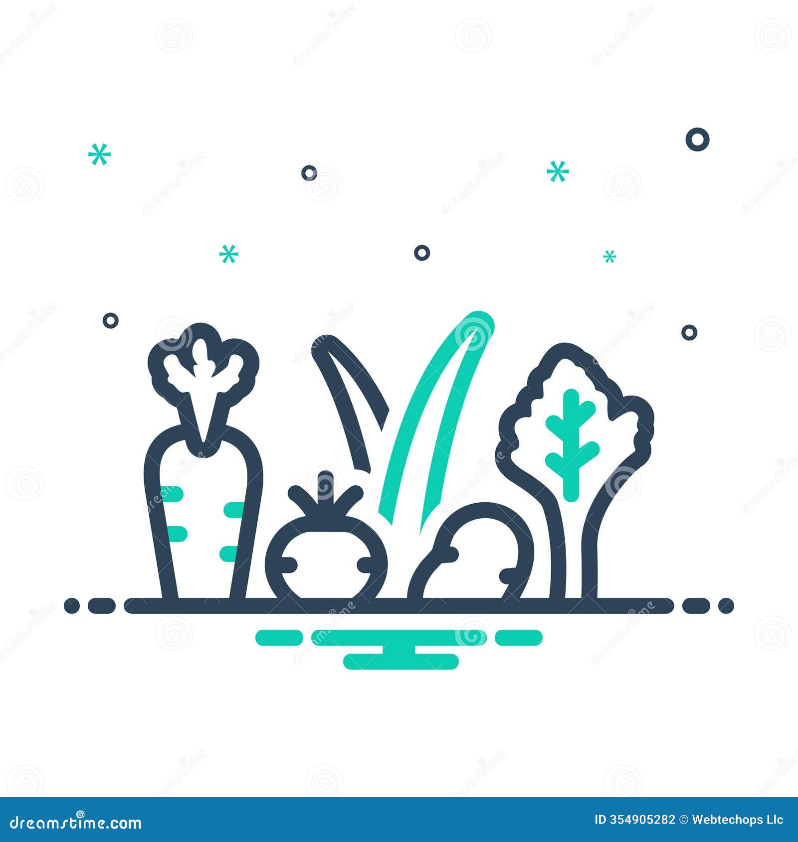 Mix Icon for Vegetable Garden, Vegetable and Farming Stock Illustration ...