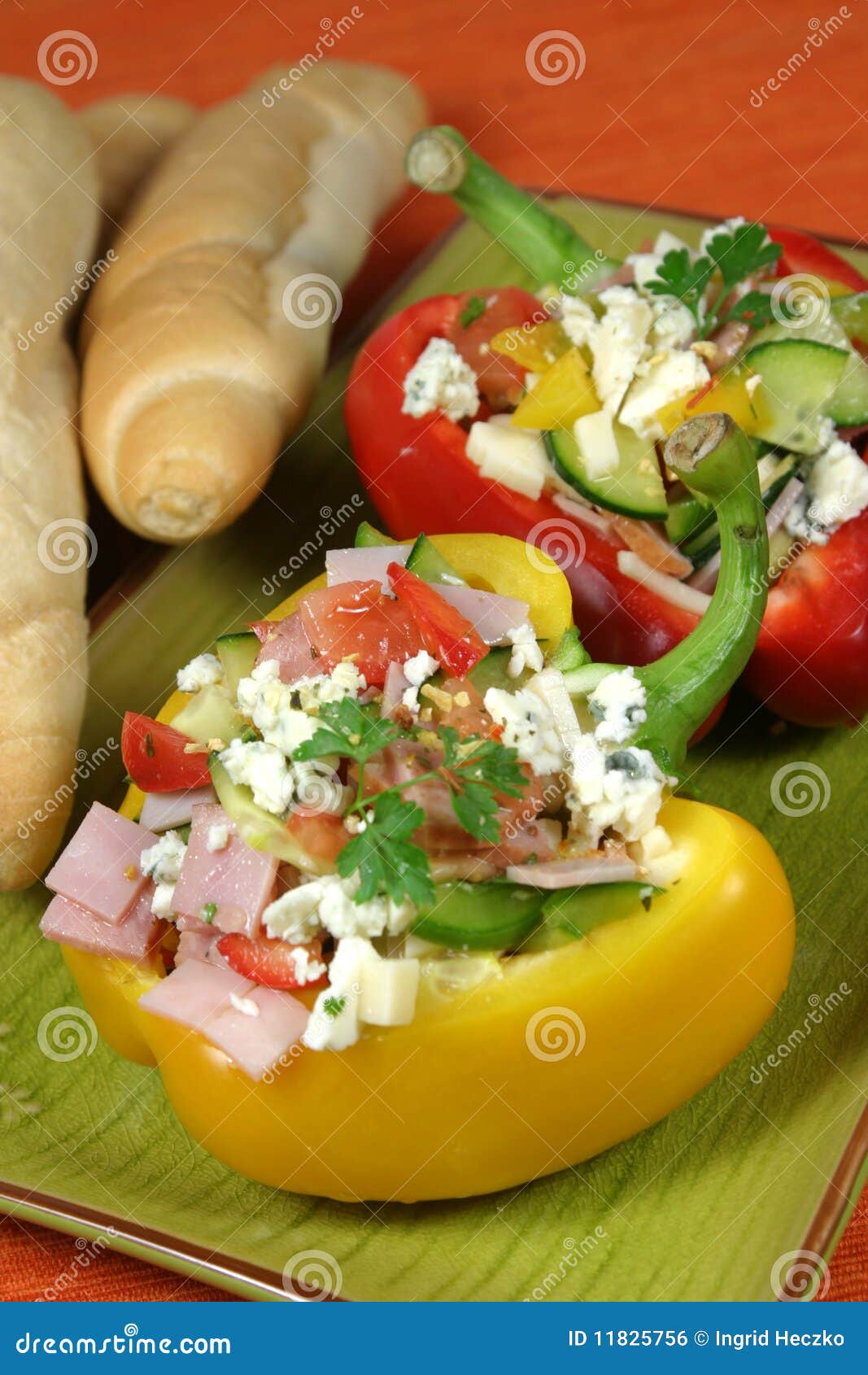 Vegetable and ham salad stock photo. Image of dinner - 11825756