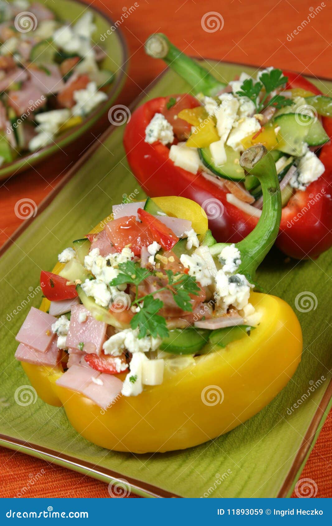 Vegetable and ham salad stock image. Image of bell, appetizer - 11893059