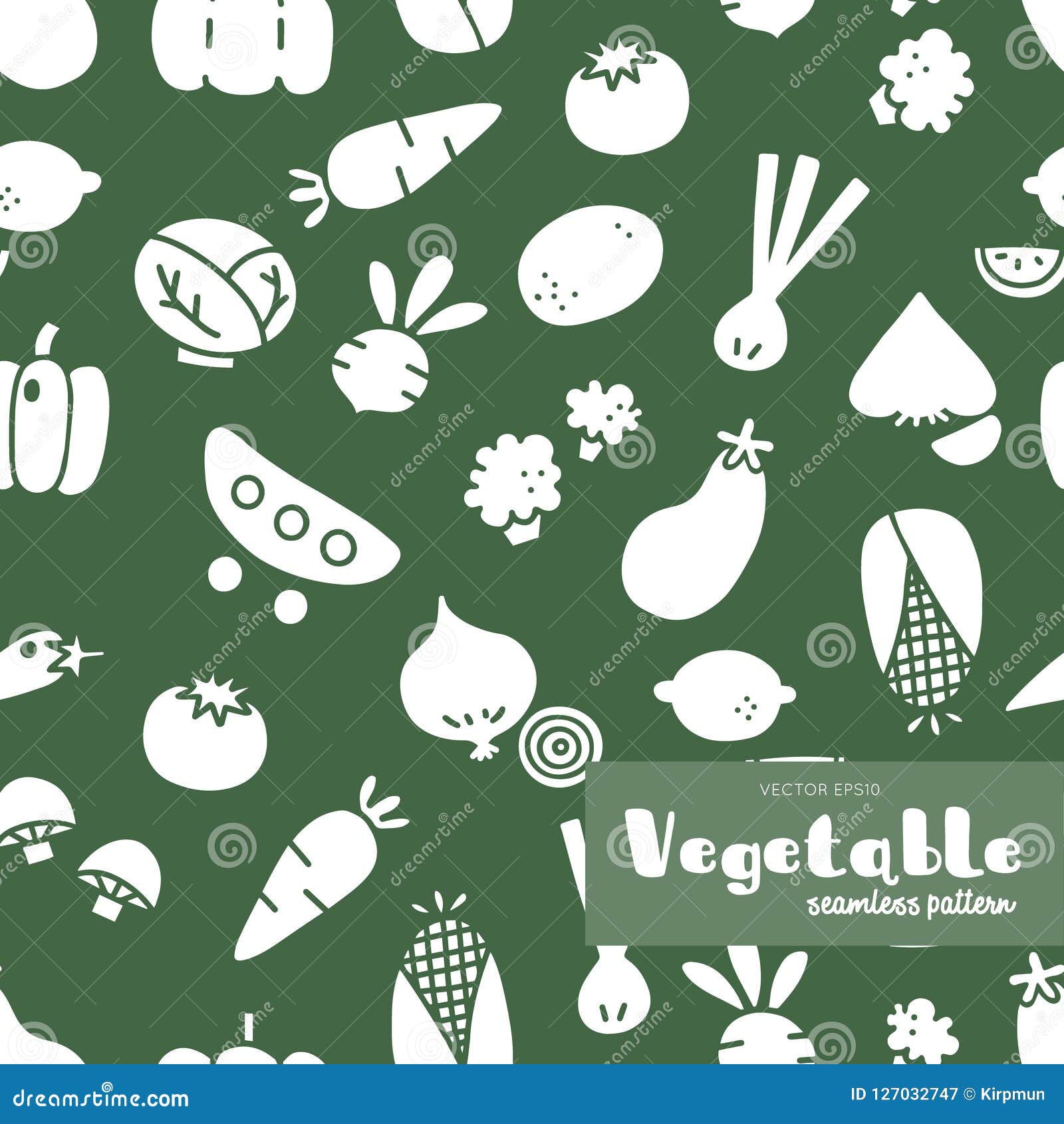 Vegetable Hand Draw , Seamless Pattern Vector Stock Vector ...