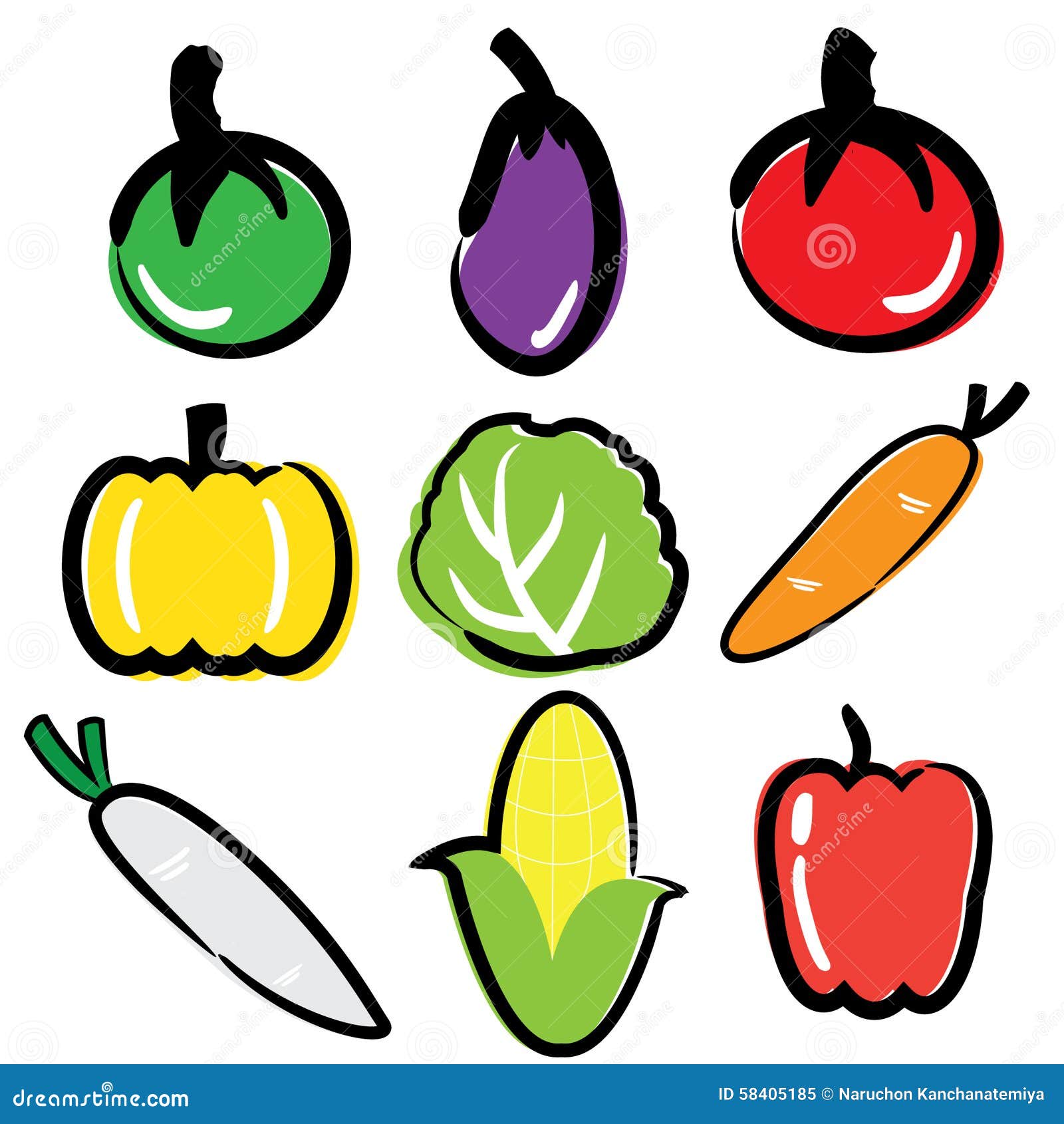 Vegetable icon set stock vector. Illustration of vitality - 58405185