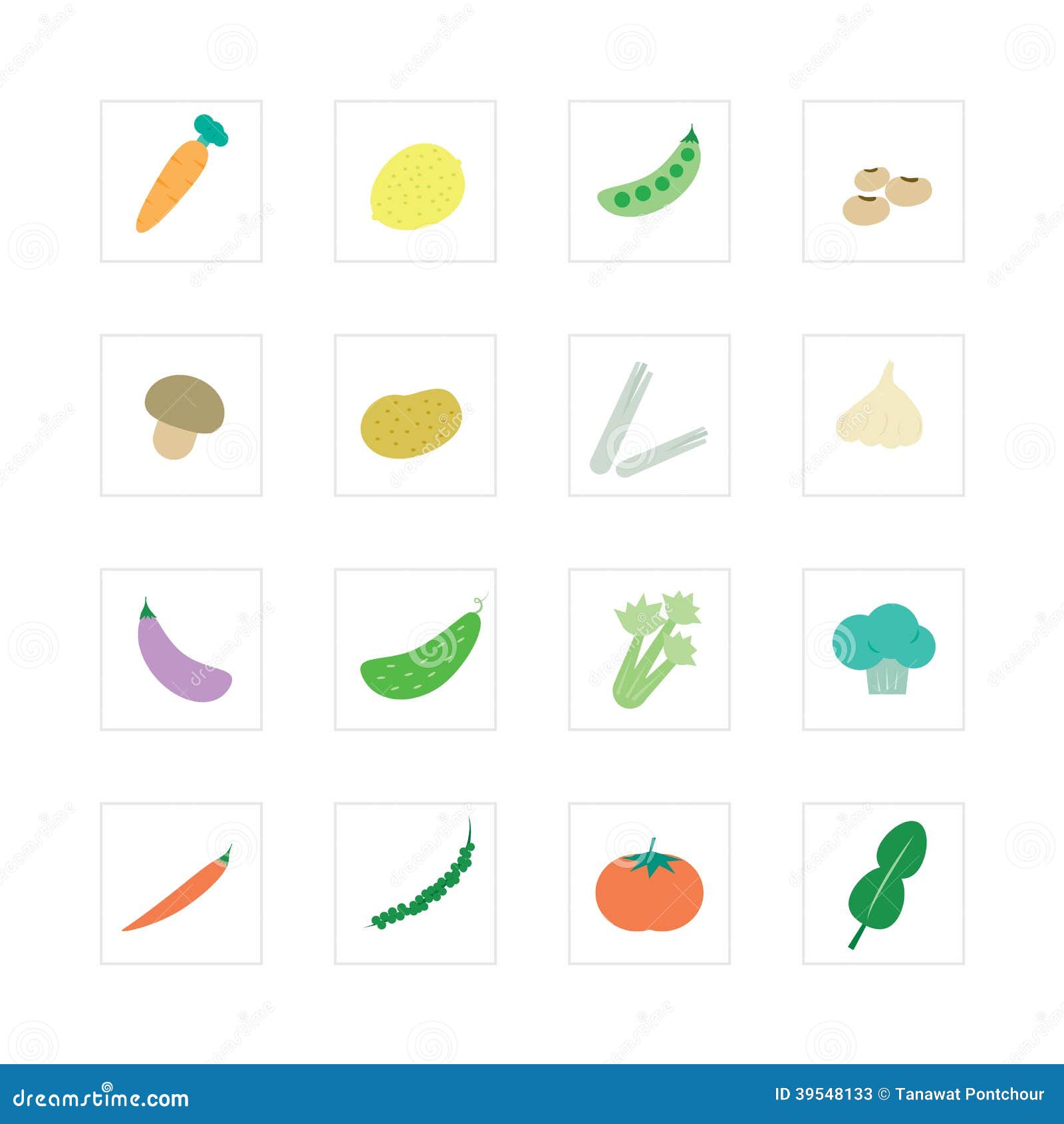 Vegetable icon set stock illustration. Illustration of chilli - 39548133