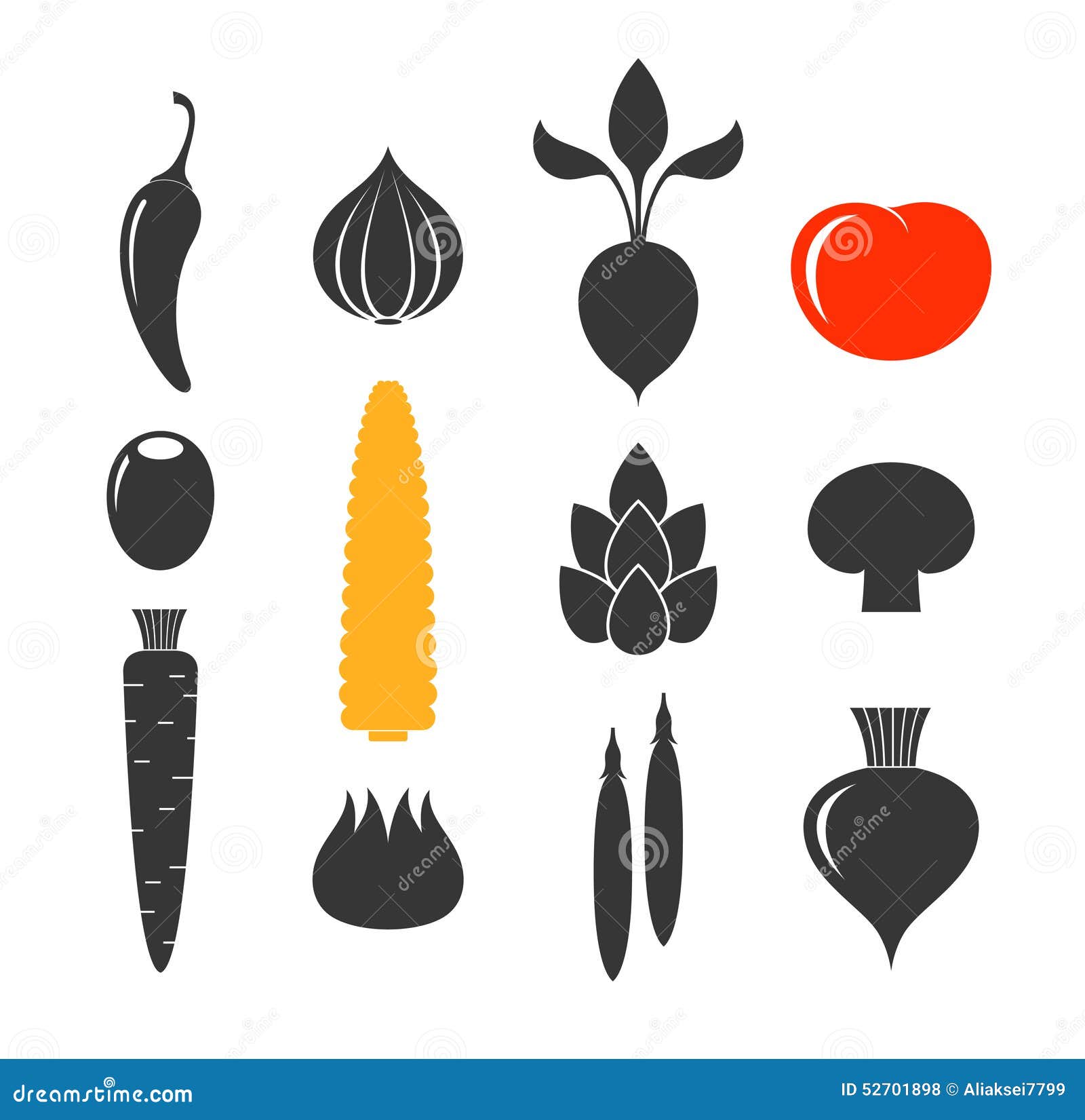 Vegetable Icon Set. The Image Of Vegetables Symbol Cartoon Vector ...