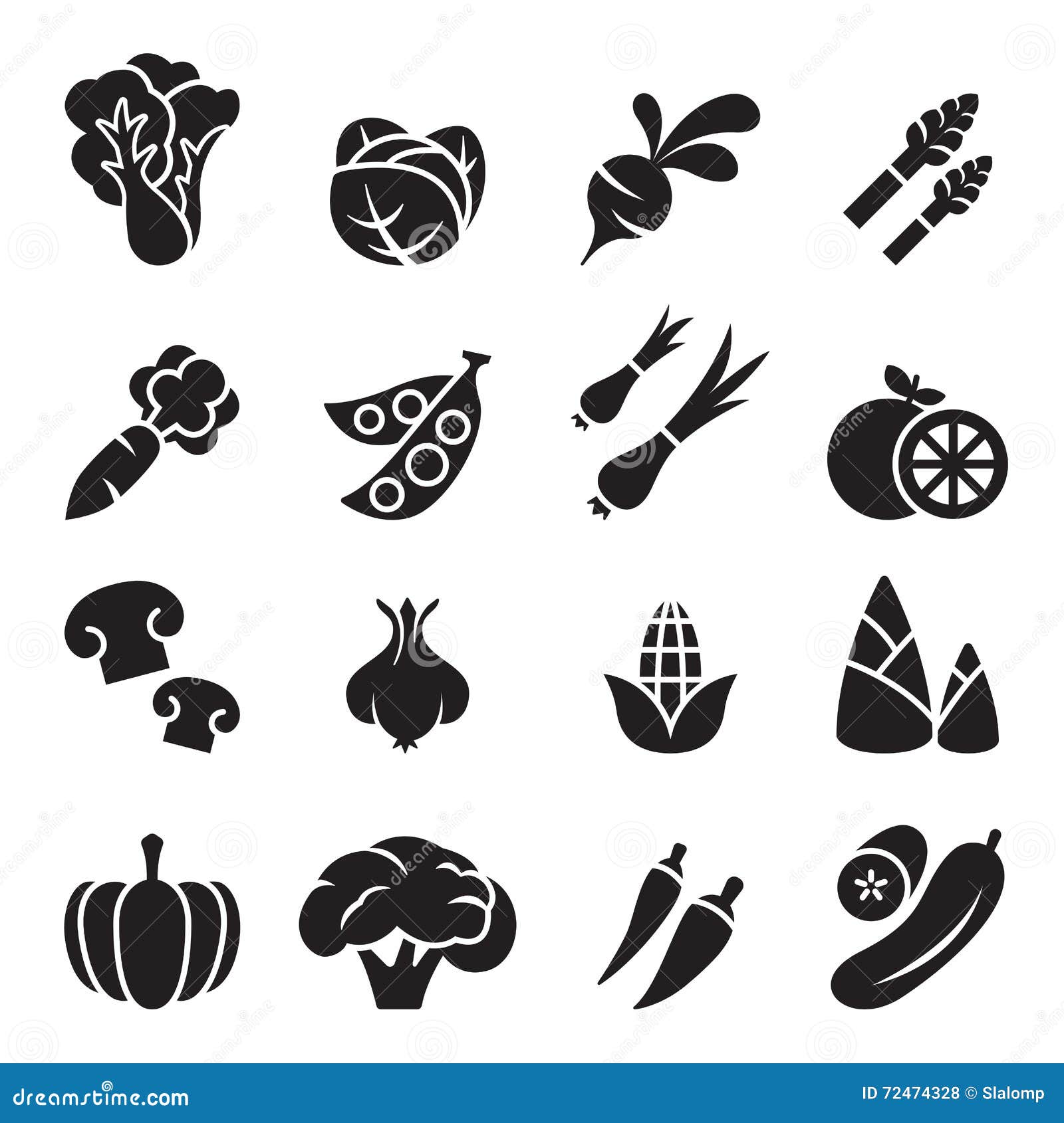 Vegetable icon set 2 stock illustration. Illustration of corn - 72474328