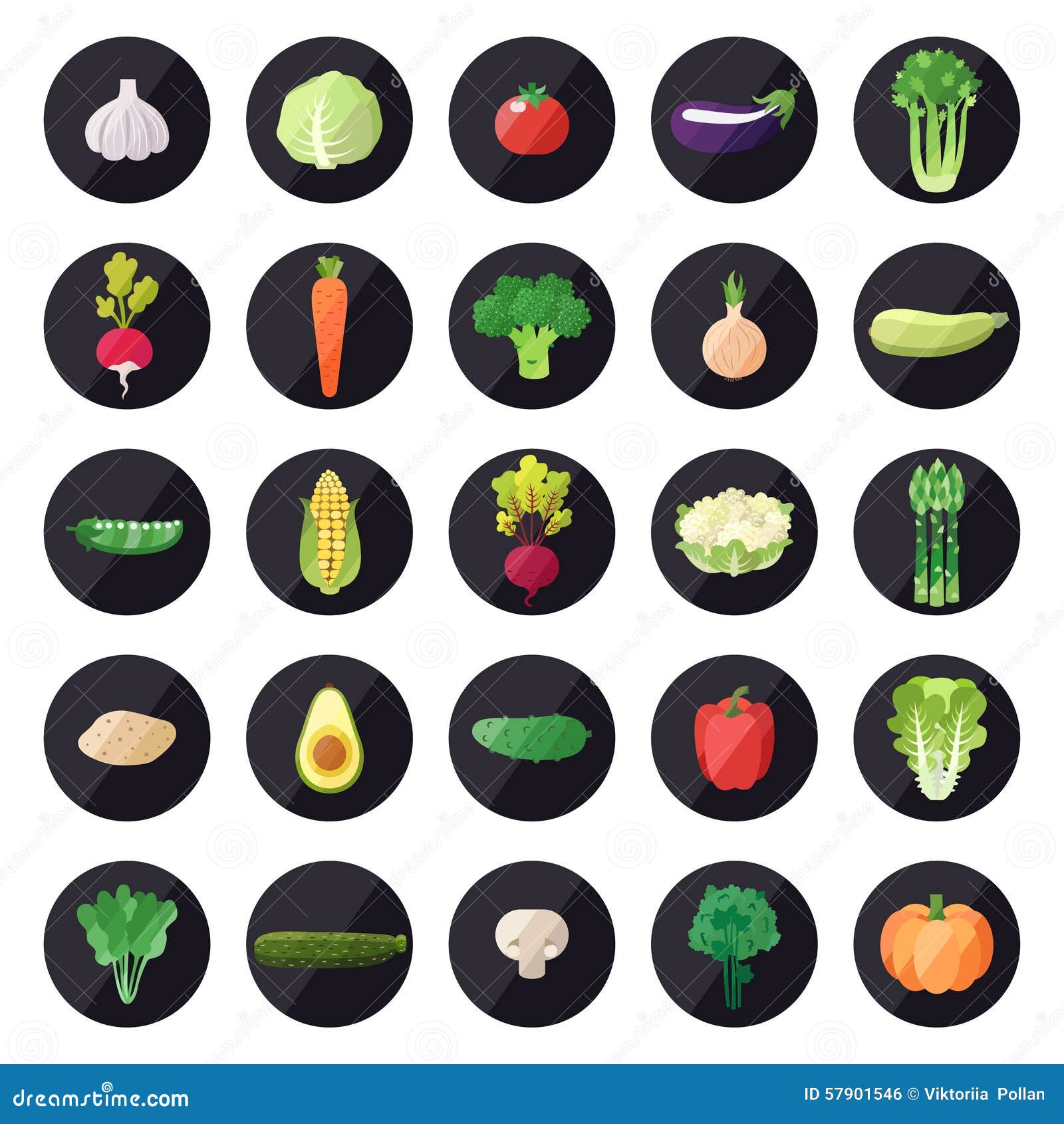 Vegetable Icons Big Vector Set. Modern Flat Design. | CartoonDealer.com ...