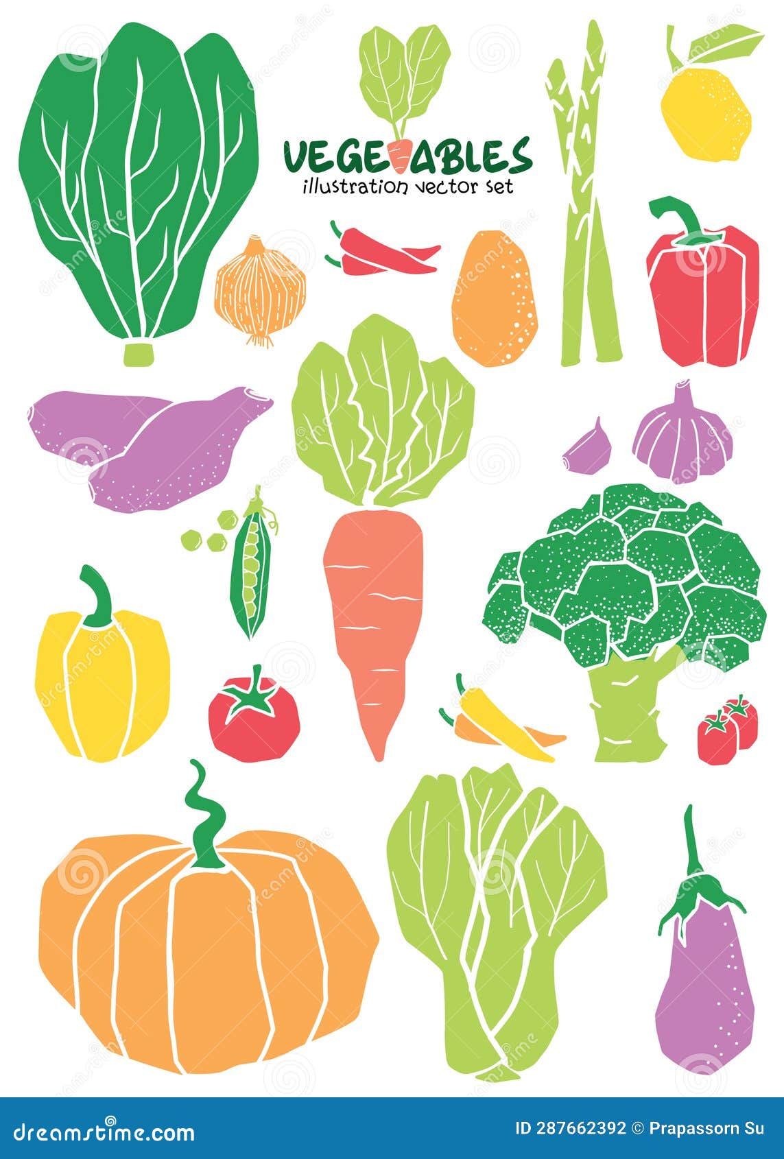 Vegetable Illustration Simply Shape Stock Illustration - Illustration ...