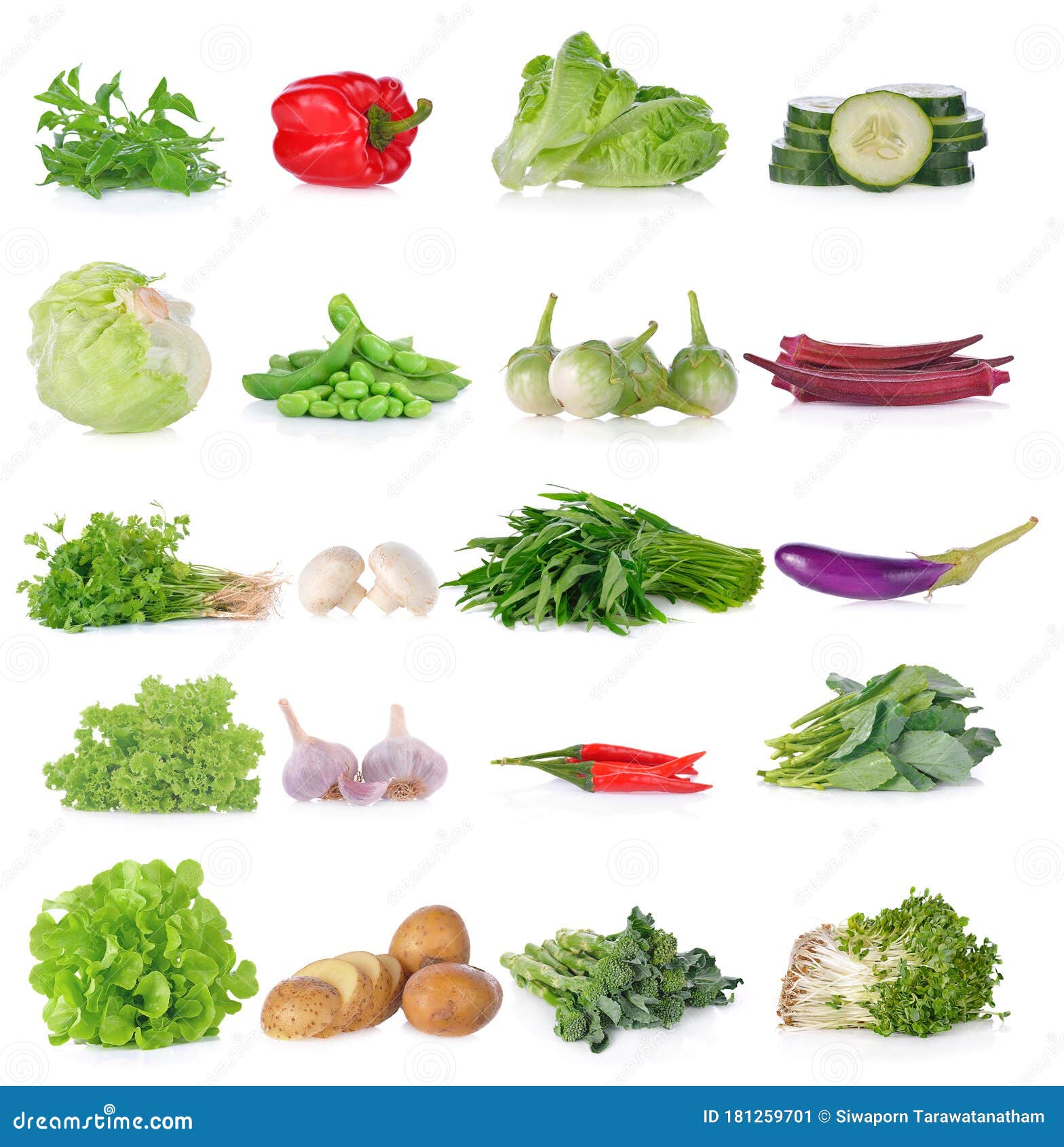 Vegetable Isolated on White Background Stock Image - Image of coriander ...