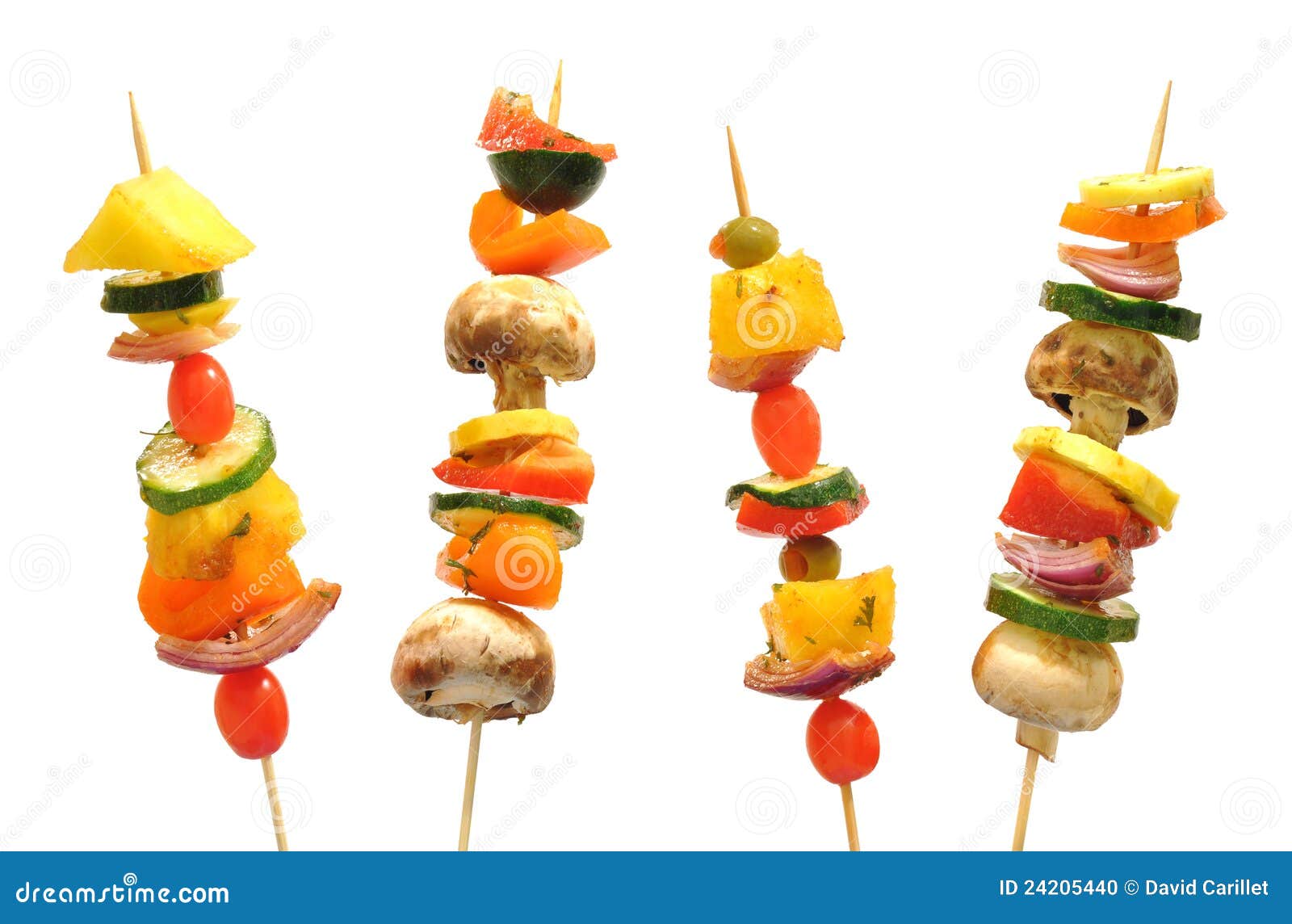 Vegetable Kebabs with Peppers, Mushrooms, Zucchini Stock Photo - Image ...