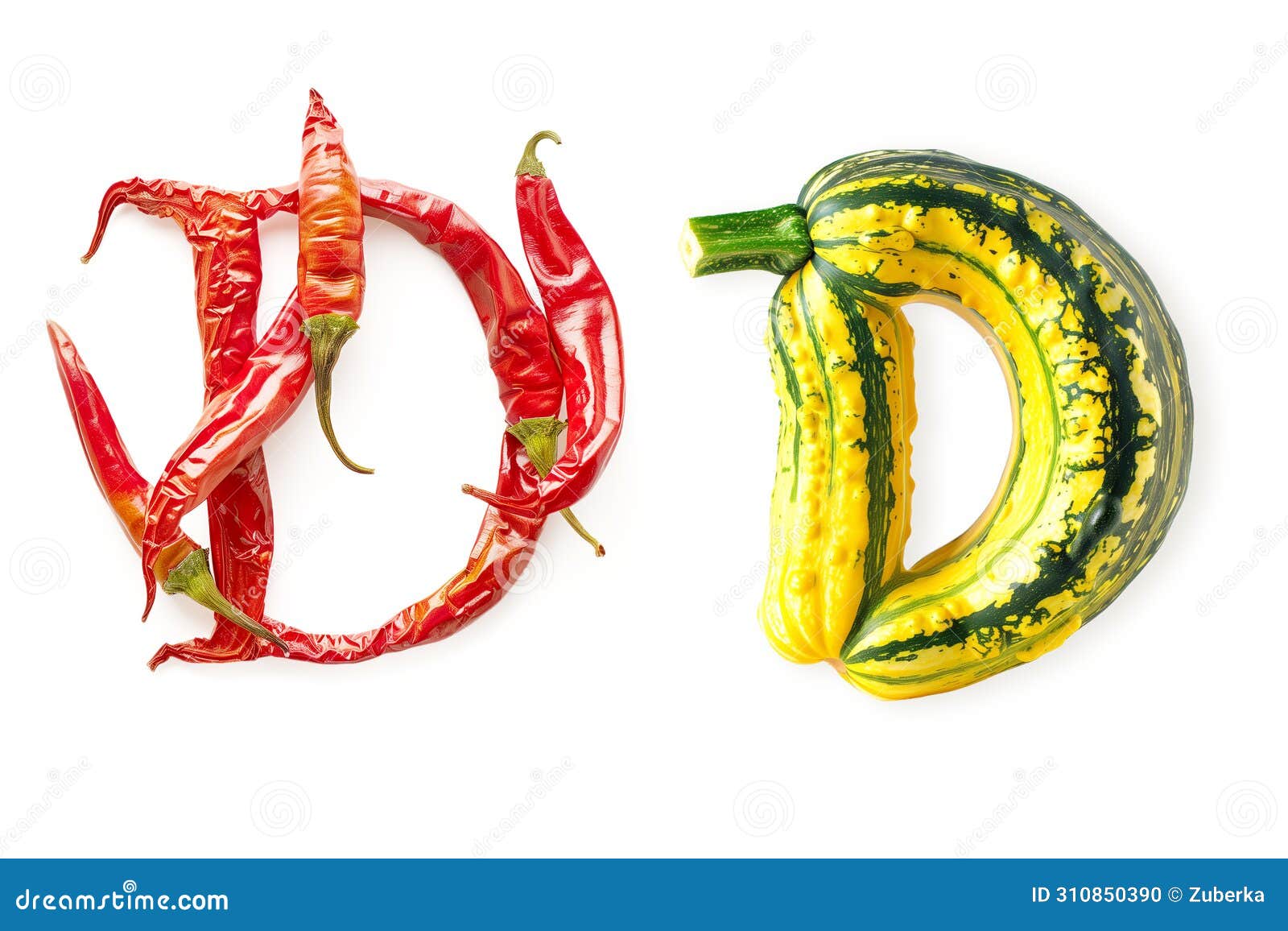 Vegetable Letter "D stock illustration. Illustration of vegetarian ...