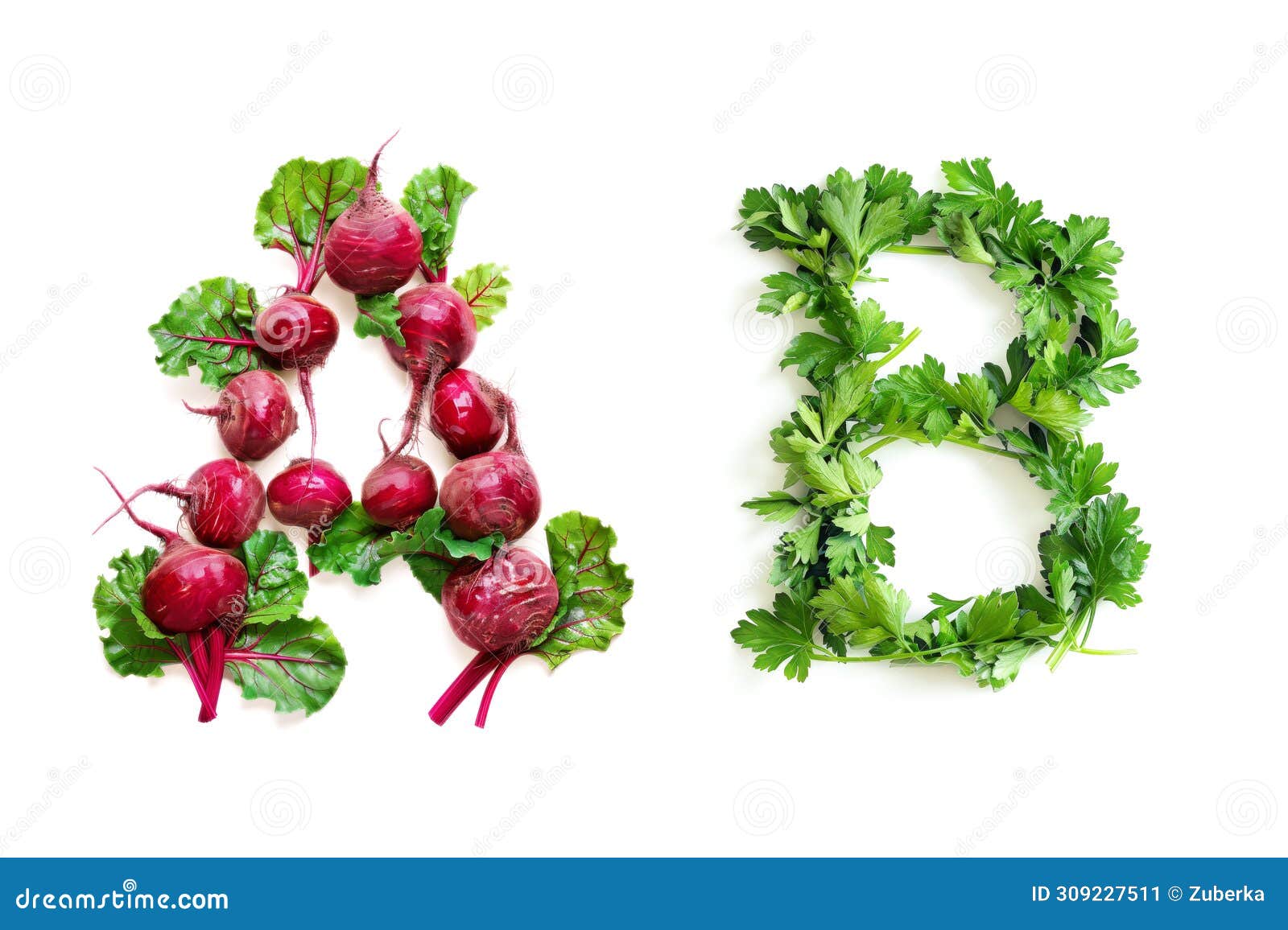 Vegetable Letters "a" and "B Stock Illustration - Illustration of ...