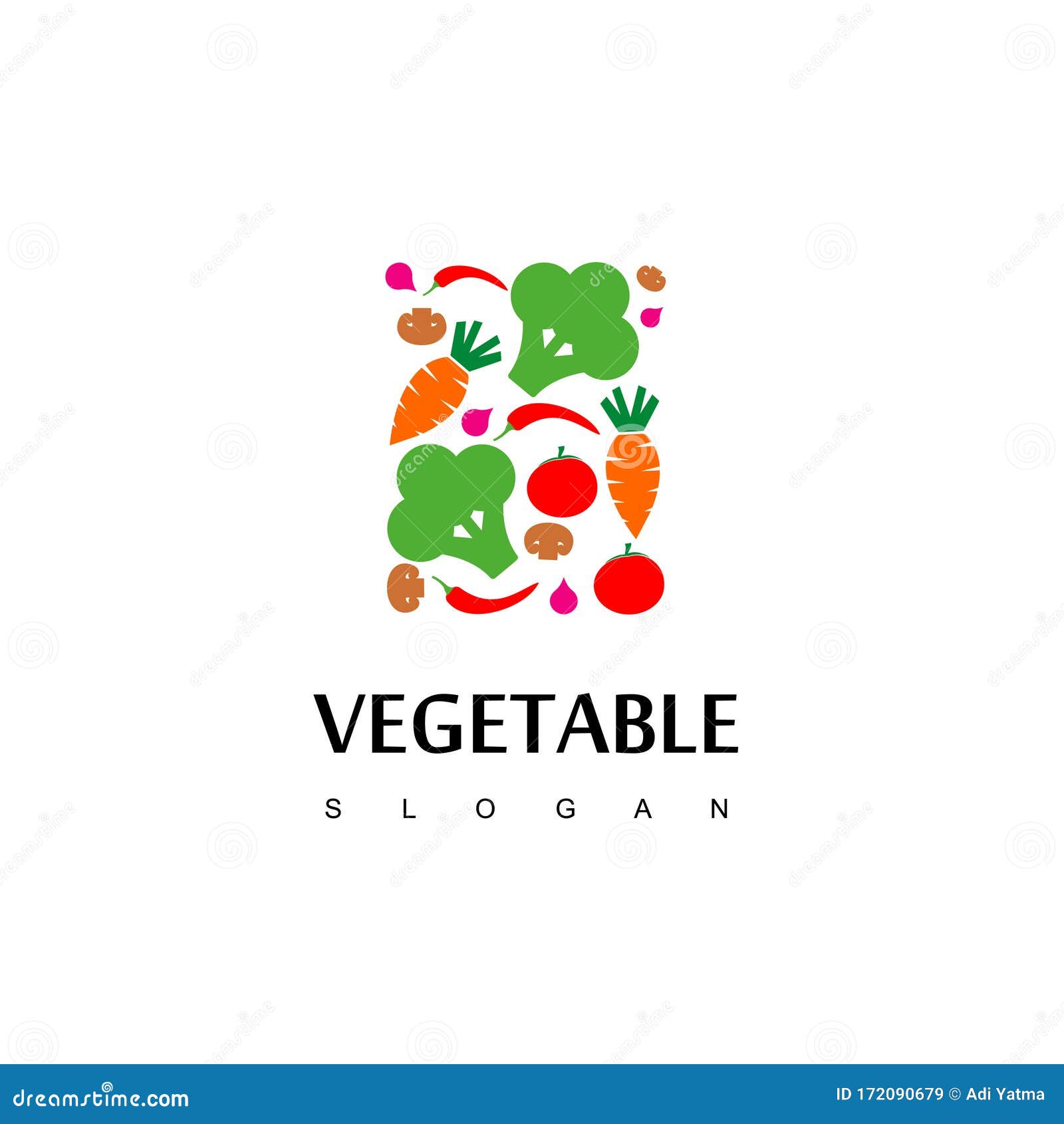 Vegetable Logo Design for Vegan Food Symbol Stock Vector - Illustration ...