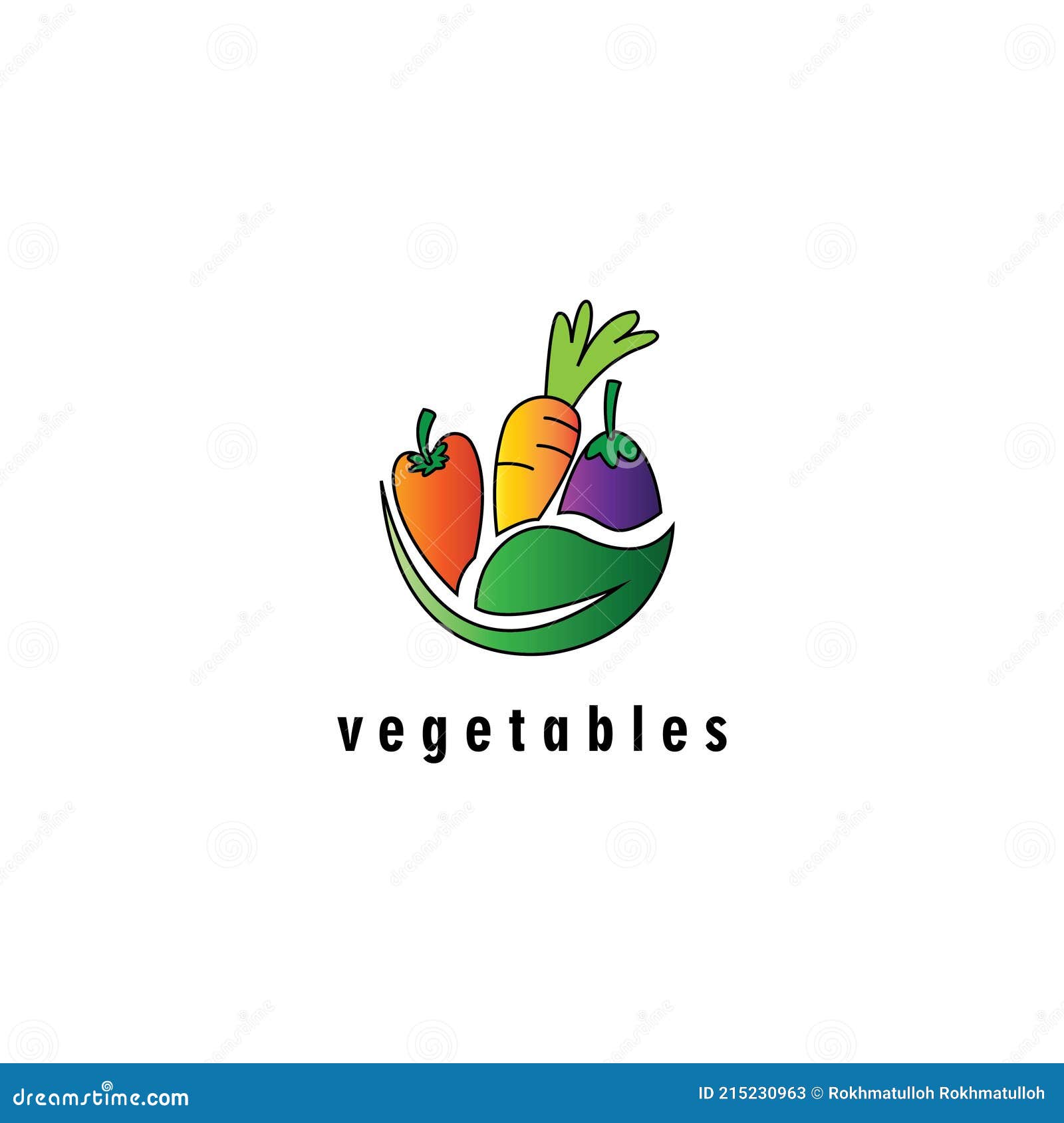 Vegetable Logo Icon Vector Illustration Color Design Stock Vector ...