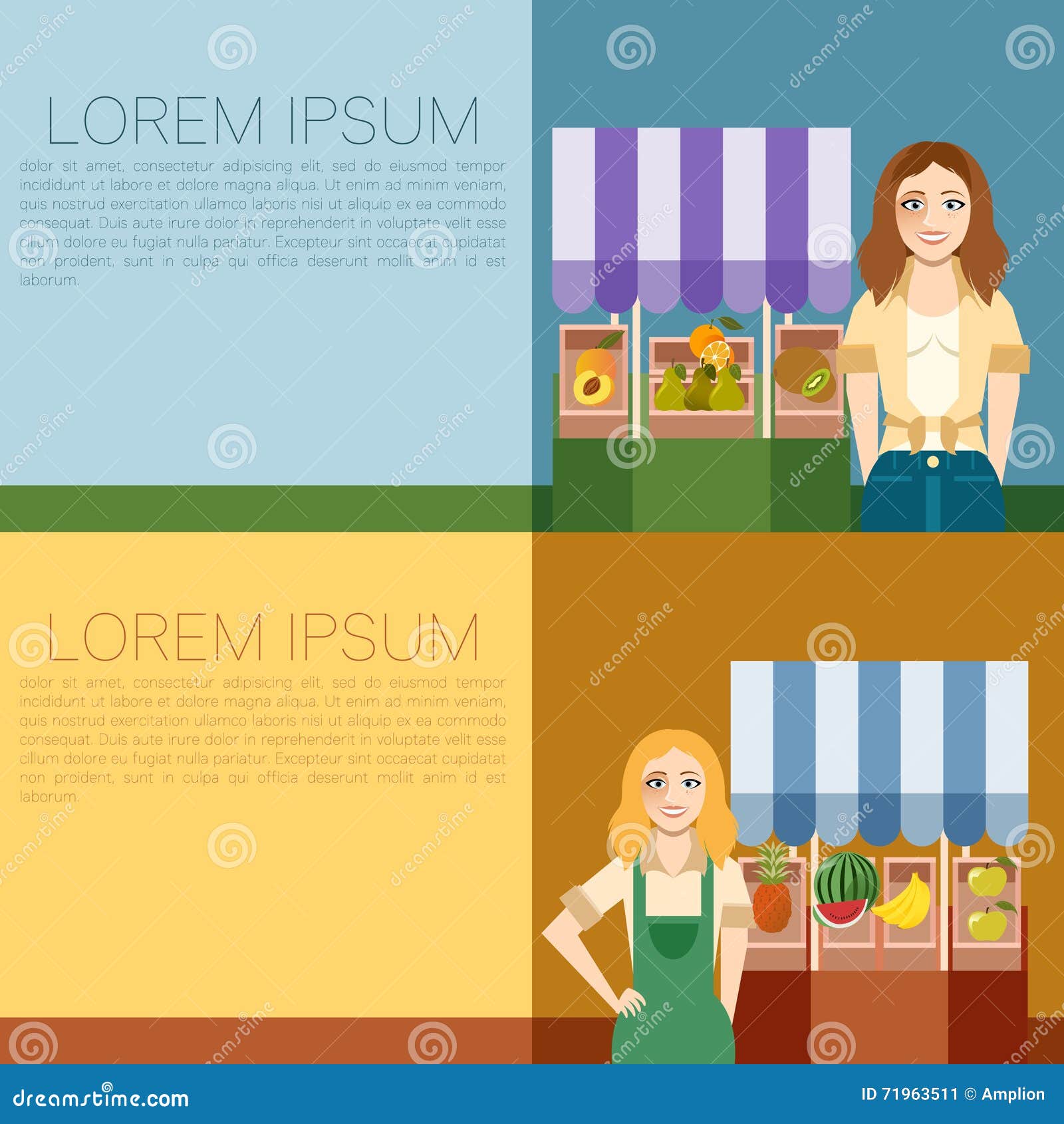 Vegetable market banner stock vector. Illustration of isolated - 71963511