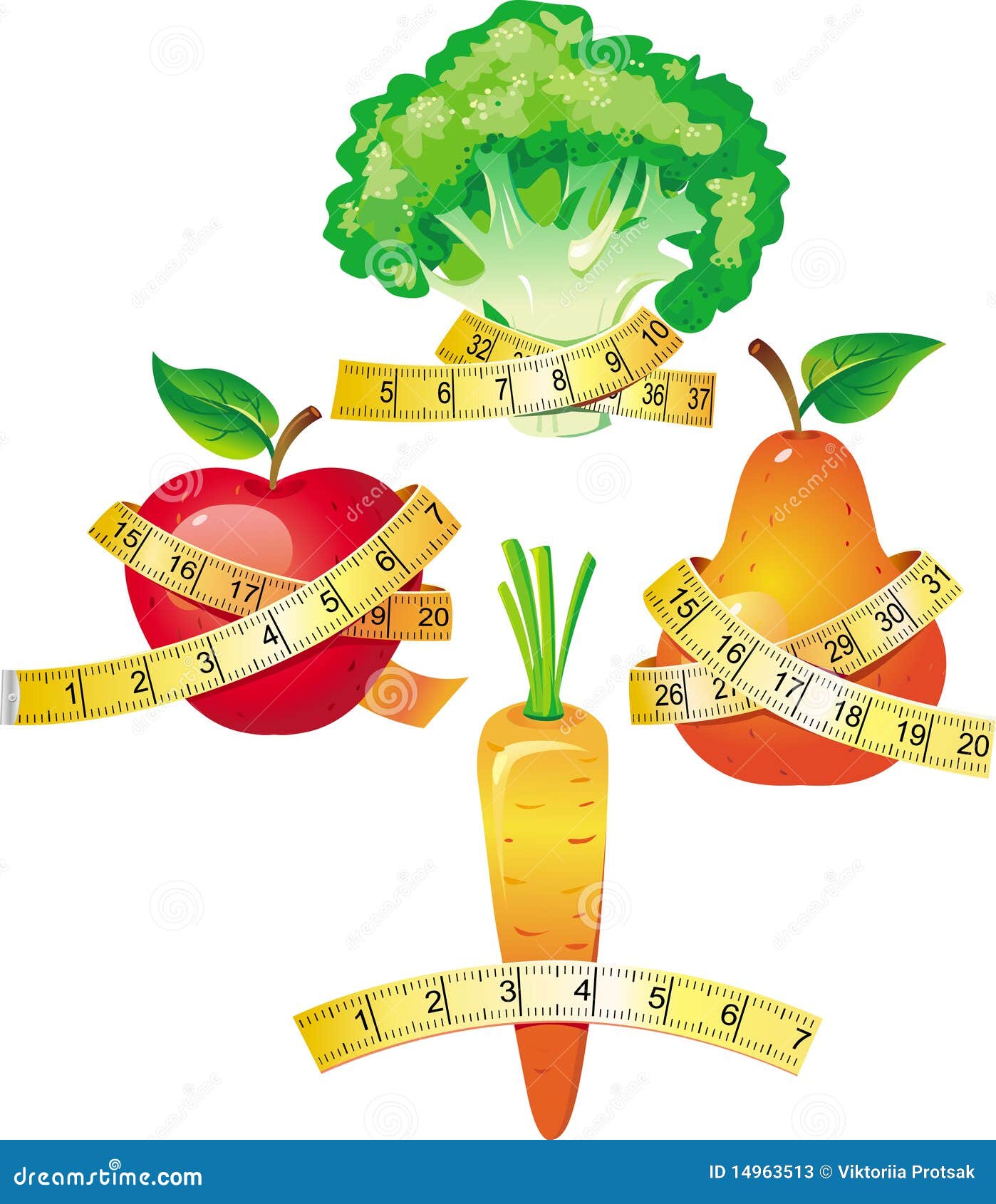Vegetable with Measuring Tape Stock Vector - Illustration of apple ...