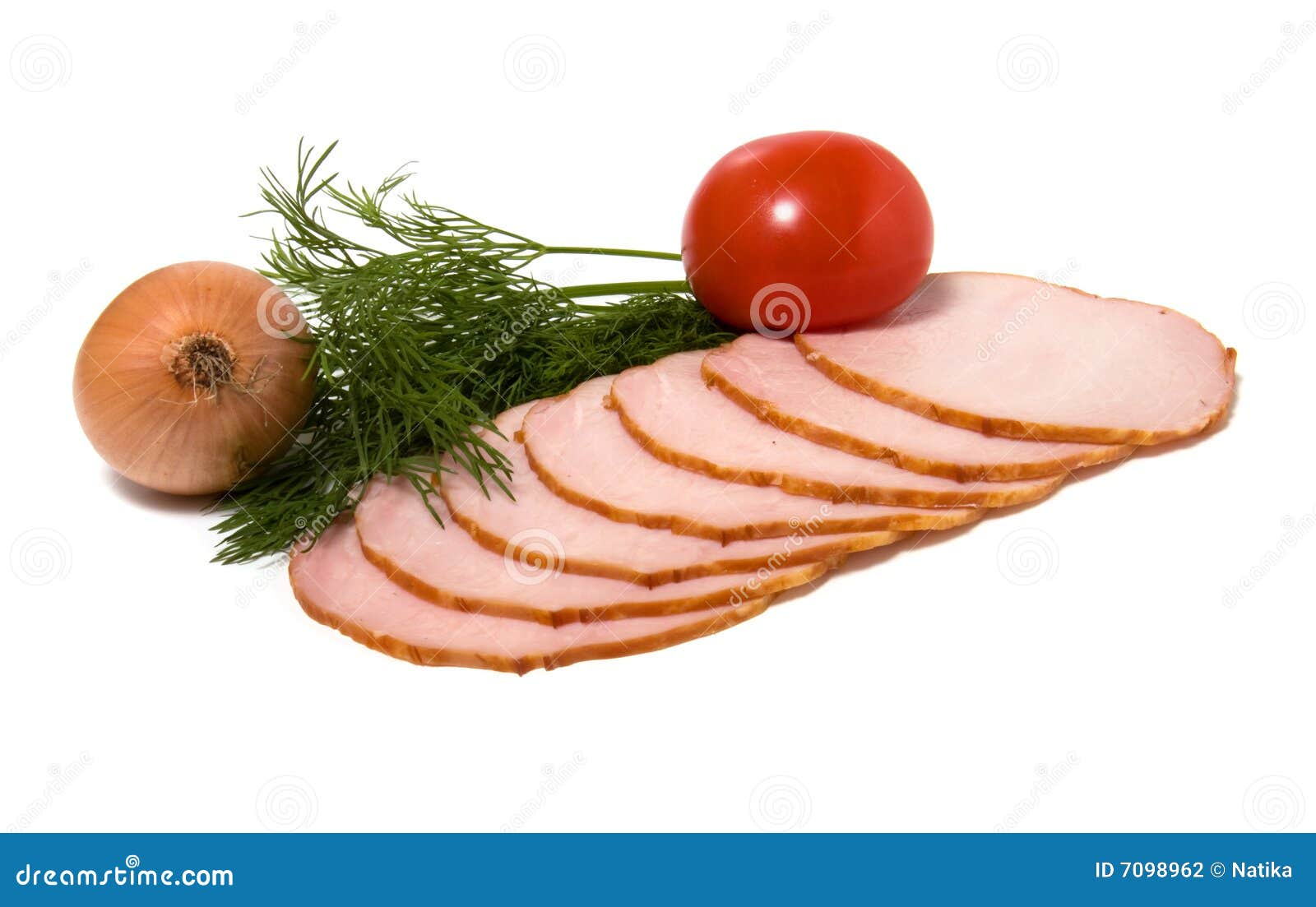 Vegetable and Meat Slices Isolated on White Stock Photo - Image of ...