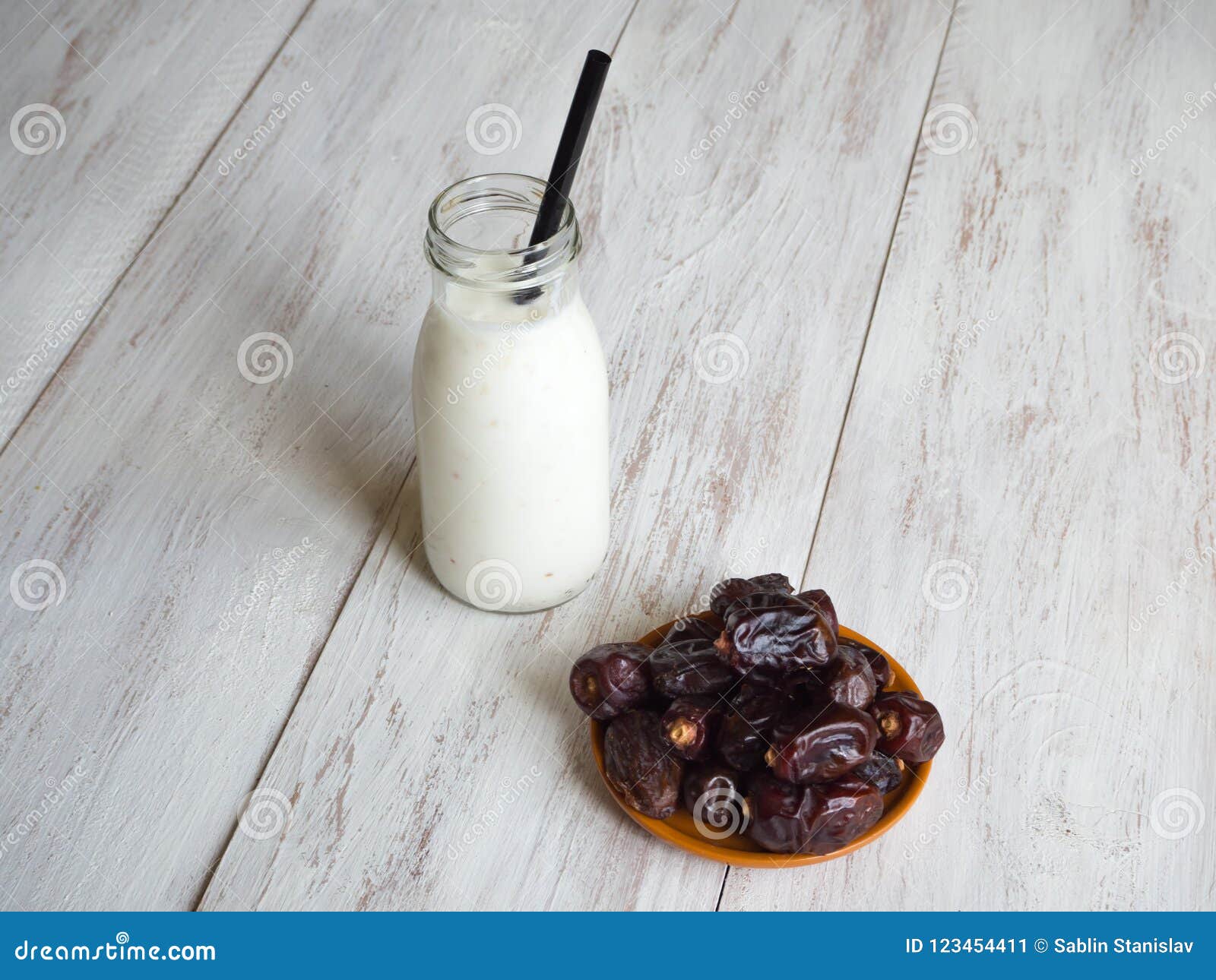 Vegetable Milk with Dates. Date Smoothie. Stock Image - Image of ...