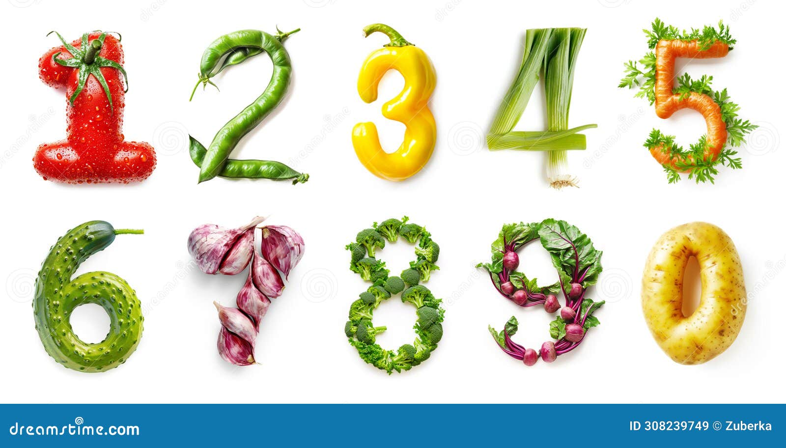 Vegetable Numbers Set stock illustration. Illustration of sale - 308239749