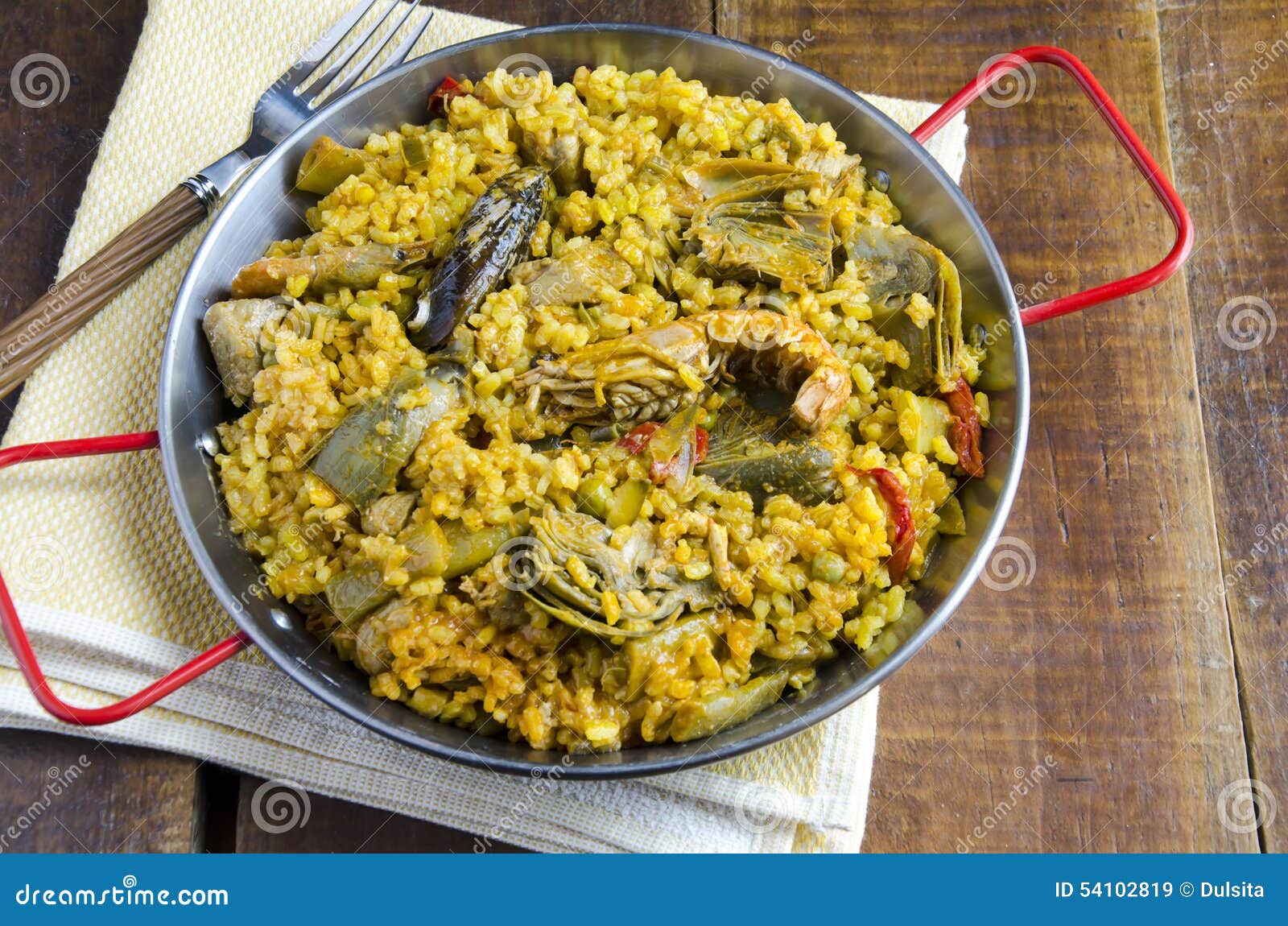 Vegetable paella stock image. Image of spain, clams, seafood - 54102819