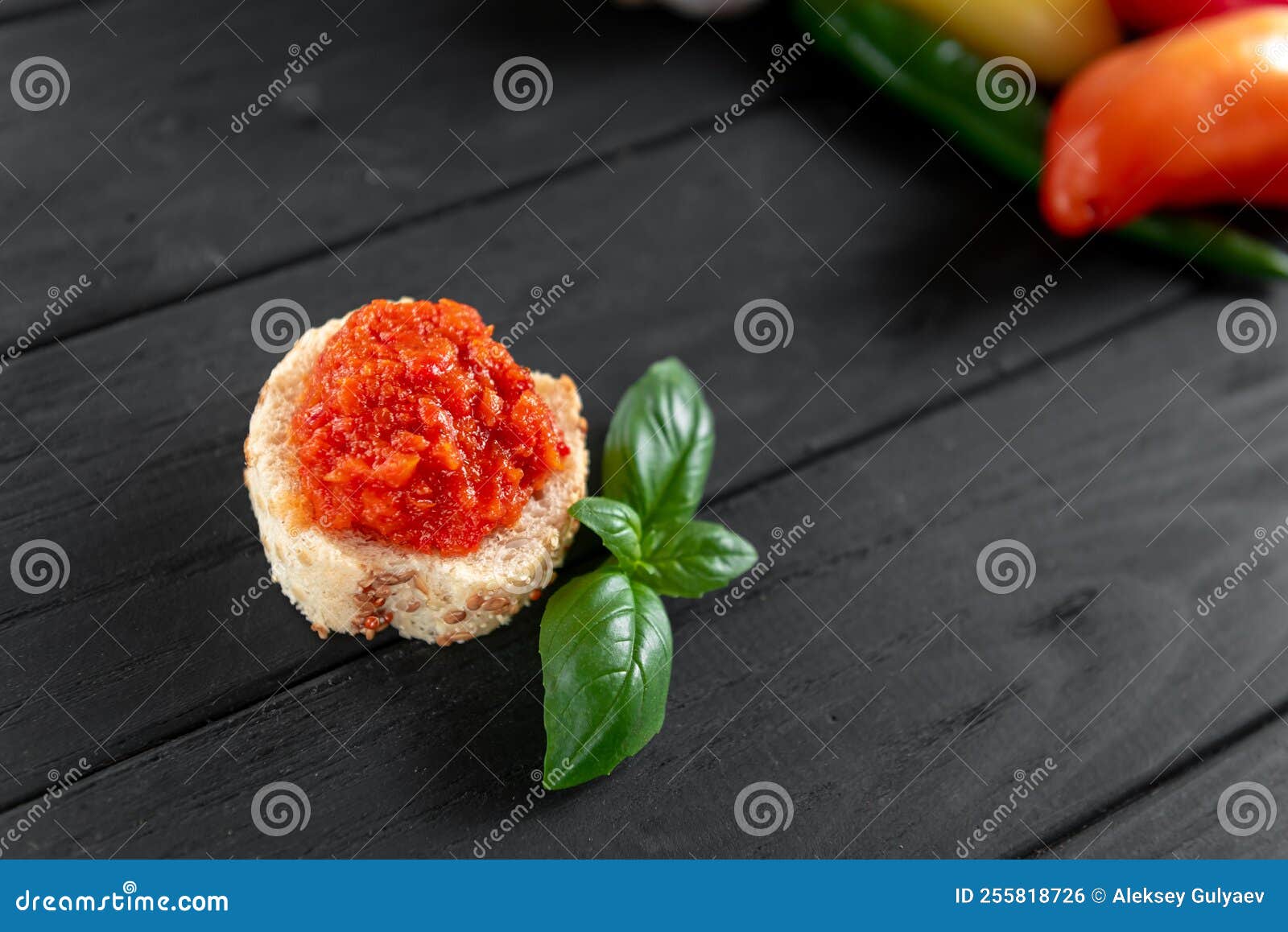 Vegetable Paste, Chopped Vegetable Caviar. Bread Toast with Caviar ...