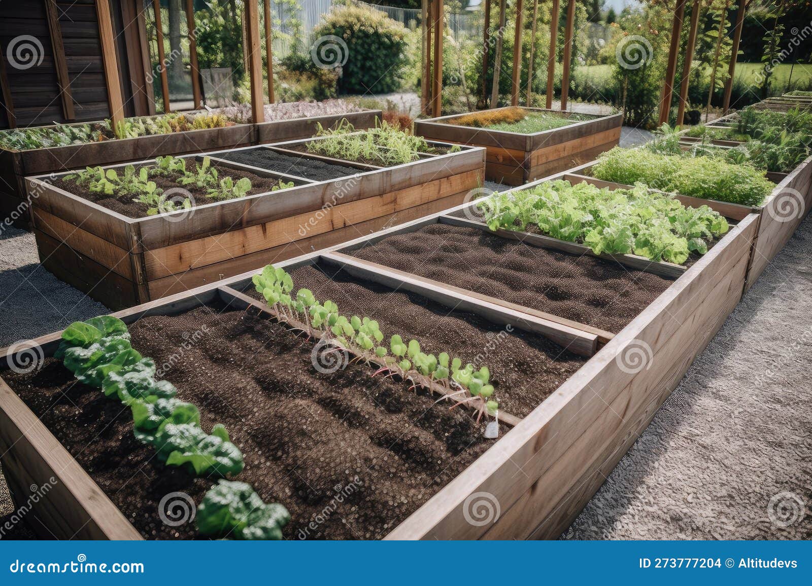 Vegetable Patch with Rows of Freshly Planted Seeds Stock Illustration ...