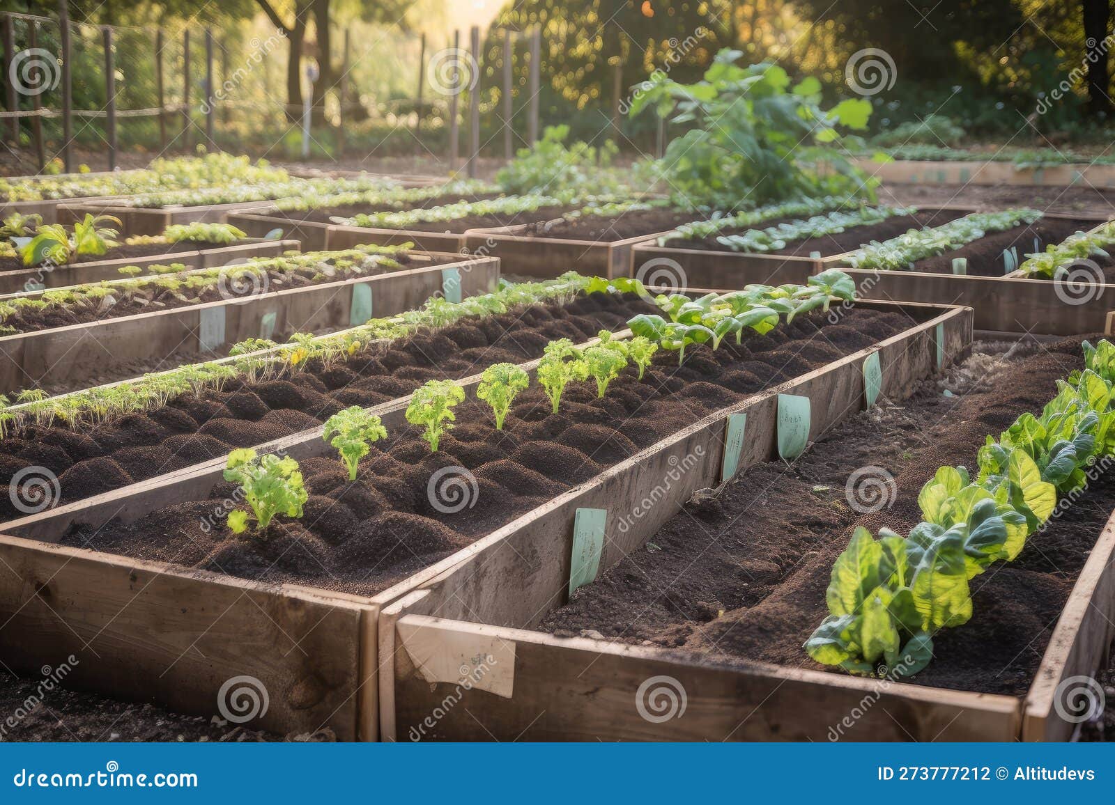 Vegetable Patch with Rows of Freshly Planted Seeds Stock Illustration ...