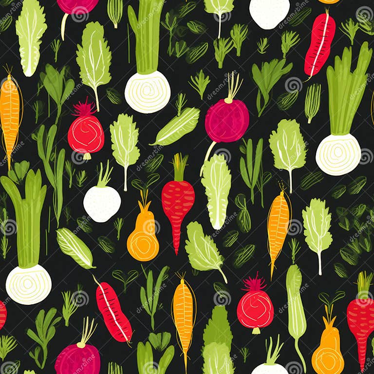 Vegetable Pattern - Colorful Veggies Forming a Seamless Pattern Stock ...