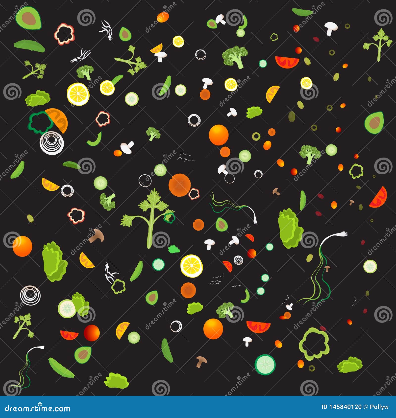 Vegetable Pattern with Vegetarian Healthy Food Stock Vector ...