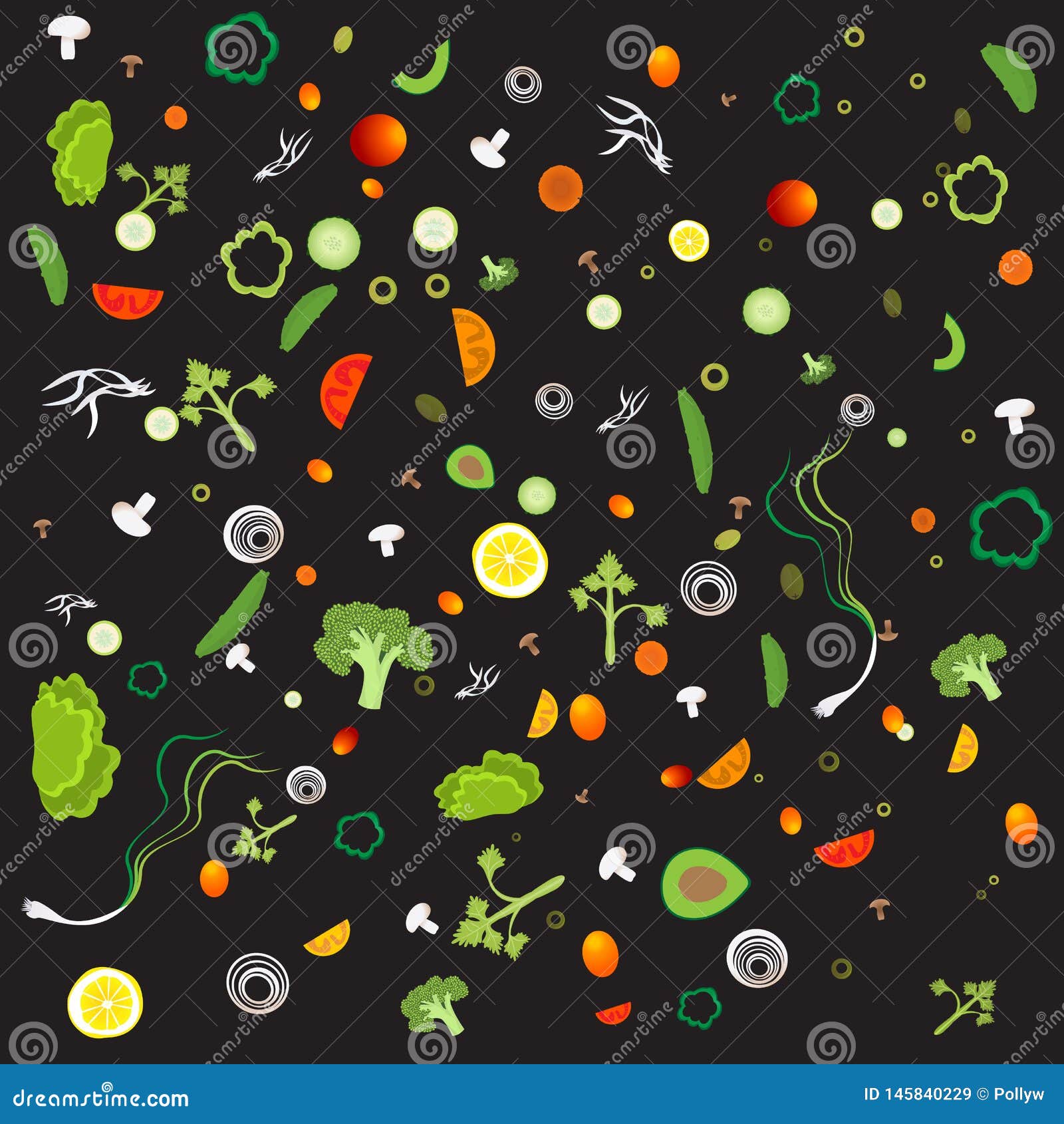 Vegetable Pattern with Vegetarian Healthy Food Stock Vector ...