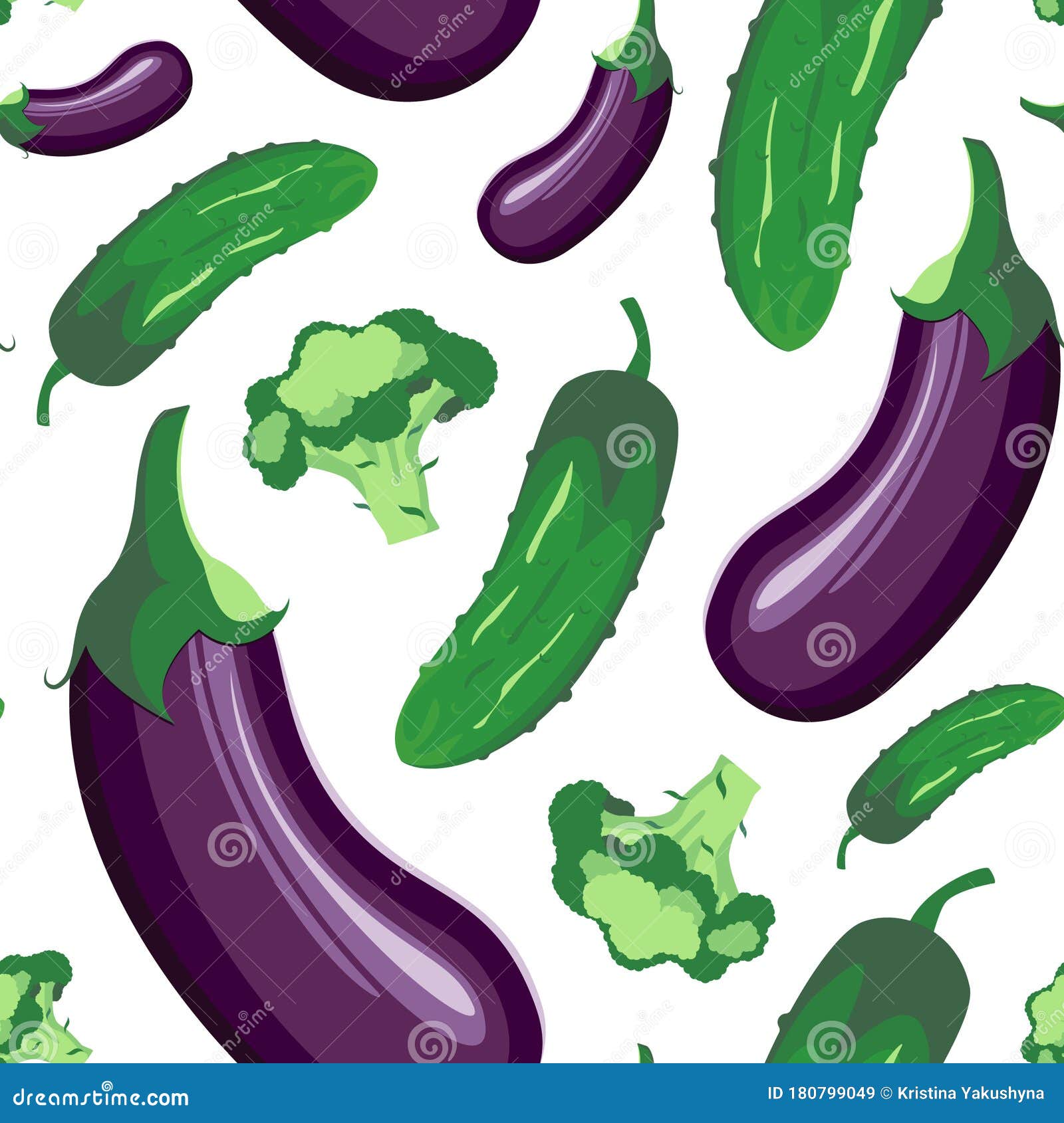 Vegetable Pattern on White. Bright Food Seamless Pattern Stock Vector ...