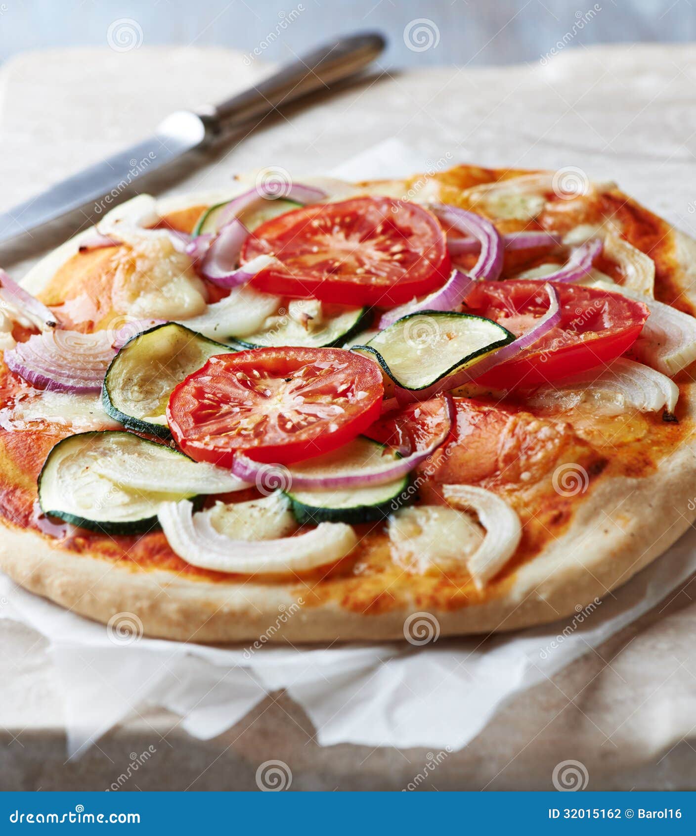 Vegetable Pizza stock photo. Image of zucchini, onion - 32015162