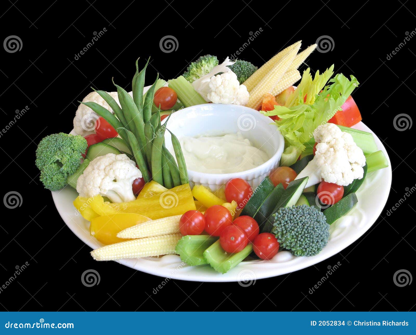 Vegetable Platter, Isolated, with Clipping Path Stock Photo - Image of ...
