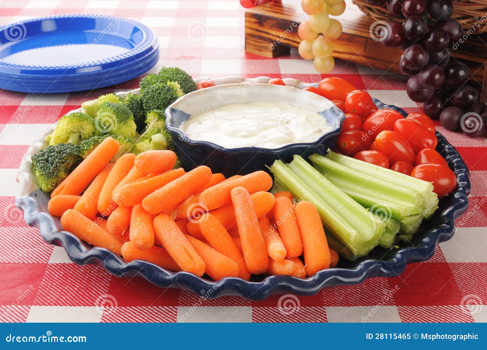 Vegetable Platter with Ranch Dressing Stock Image - Image of platter ...