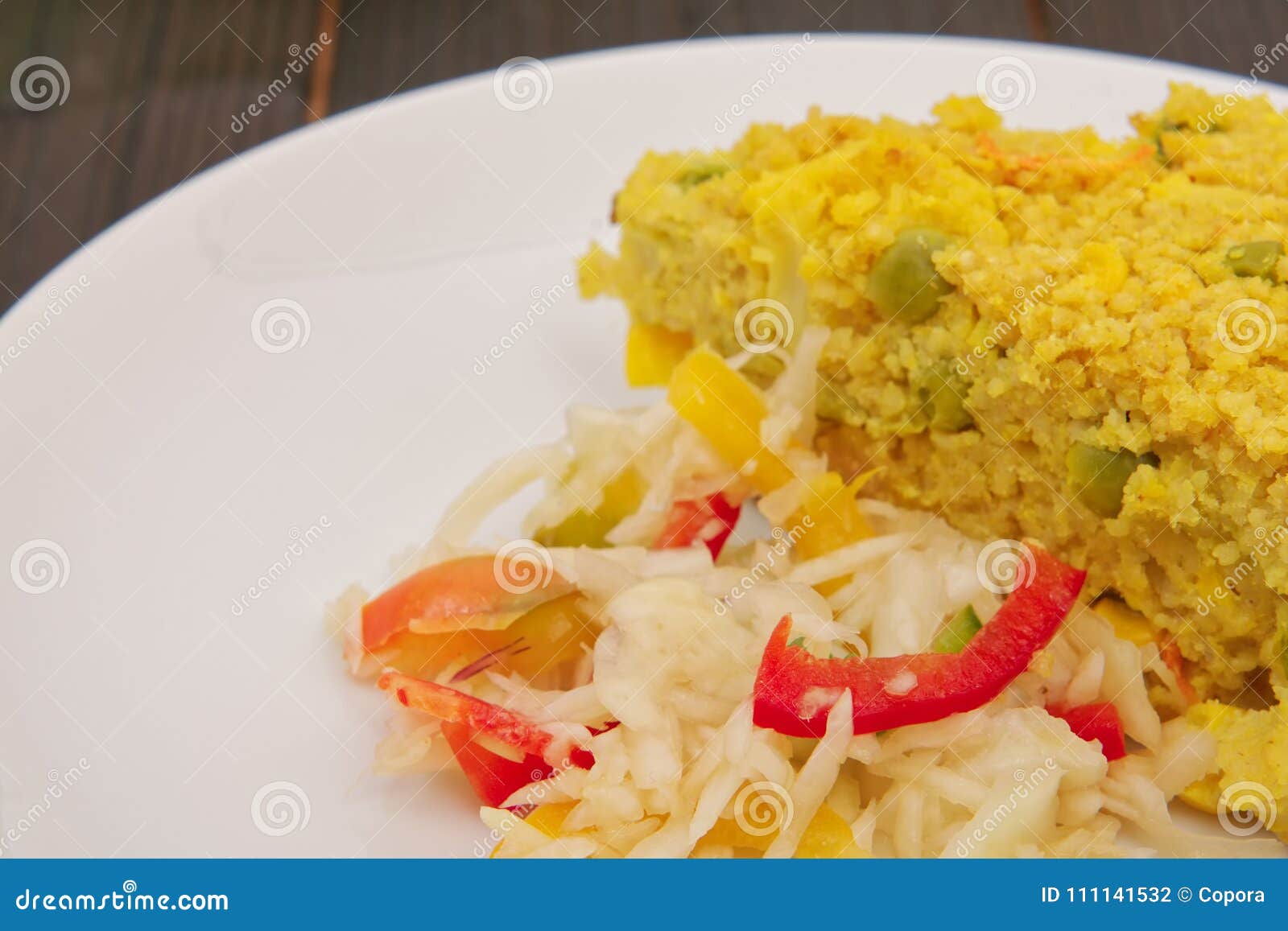 Vegetable Pudding with Tofu and Couscous Stock Photo - Image of ...