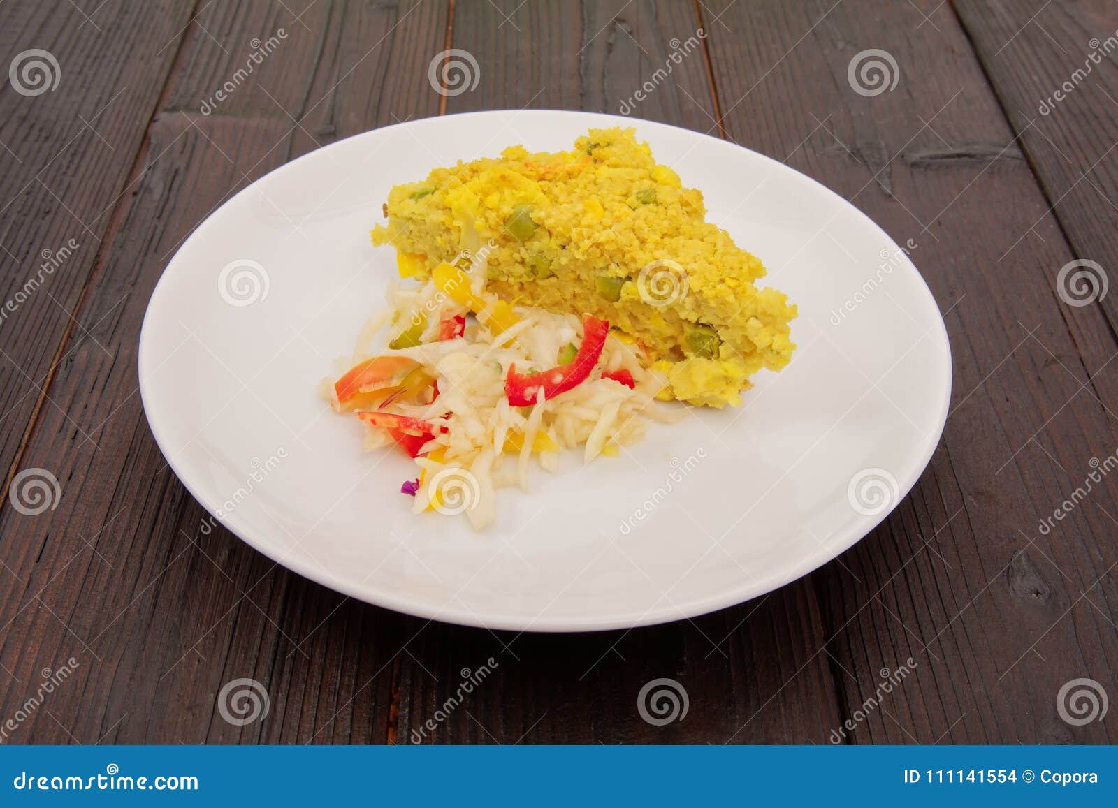 Vegetable Pudding with Tofu and Couscous Stock Photo - Image of cream ...