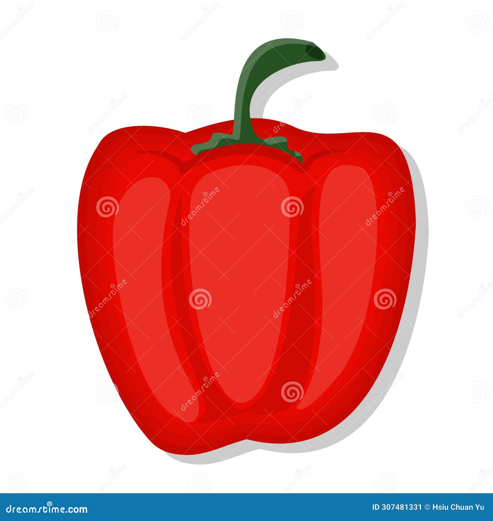 Vegetable Red Bell Pepper Cartoon Illustration Stock Vector ...