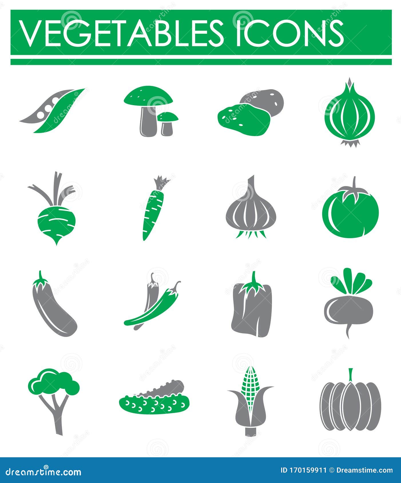 Vegetable Related Icons Set on Background for Graphic and Web Design ...