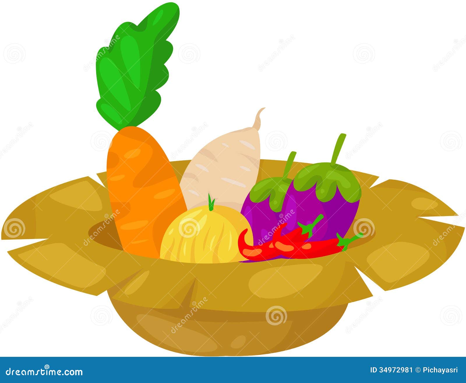 Vegetable in rip hat stock vector. Illustration of carrot - 34972981