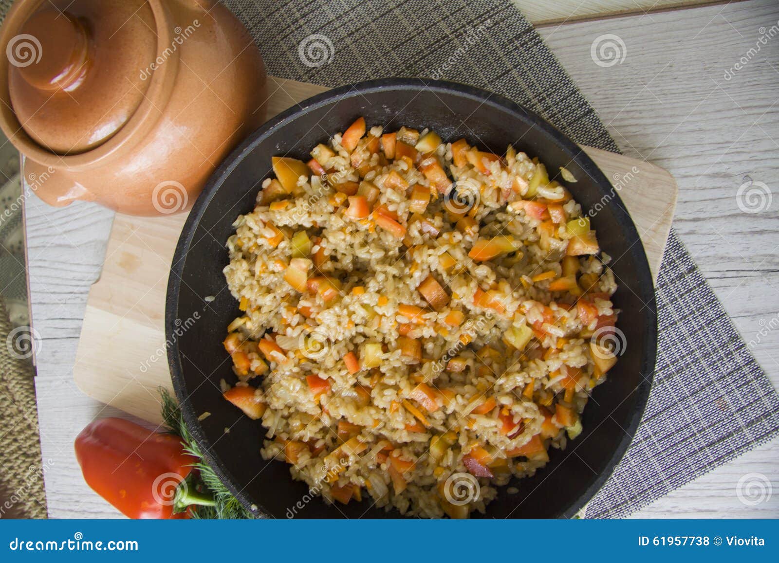 Vegetable Risotto in a Large Pan Stock Photo - Image of diet, cuisine ...