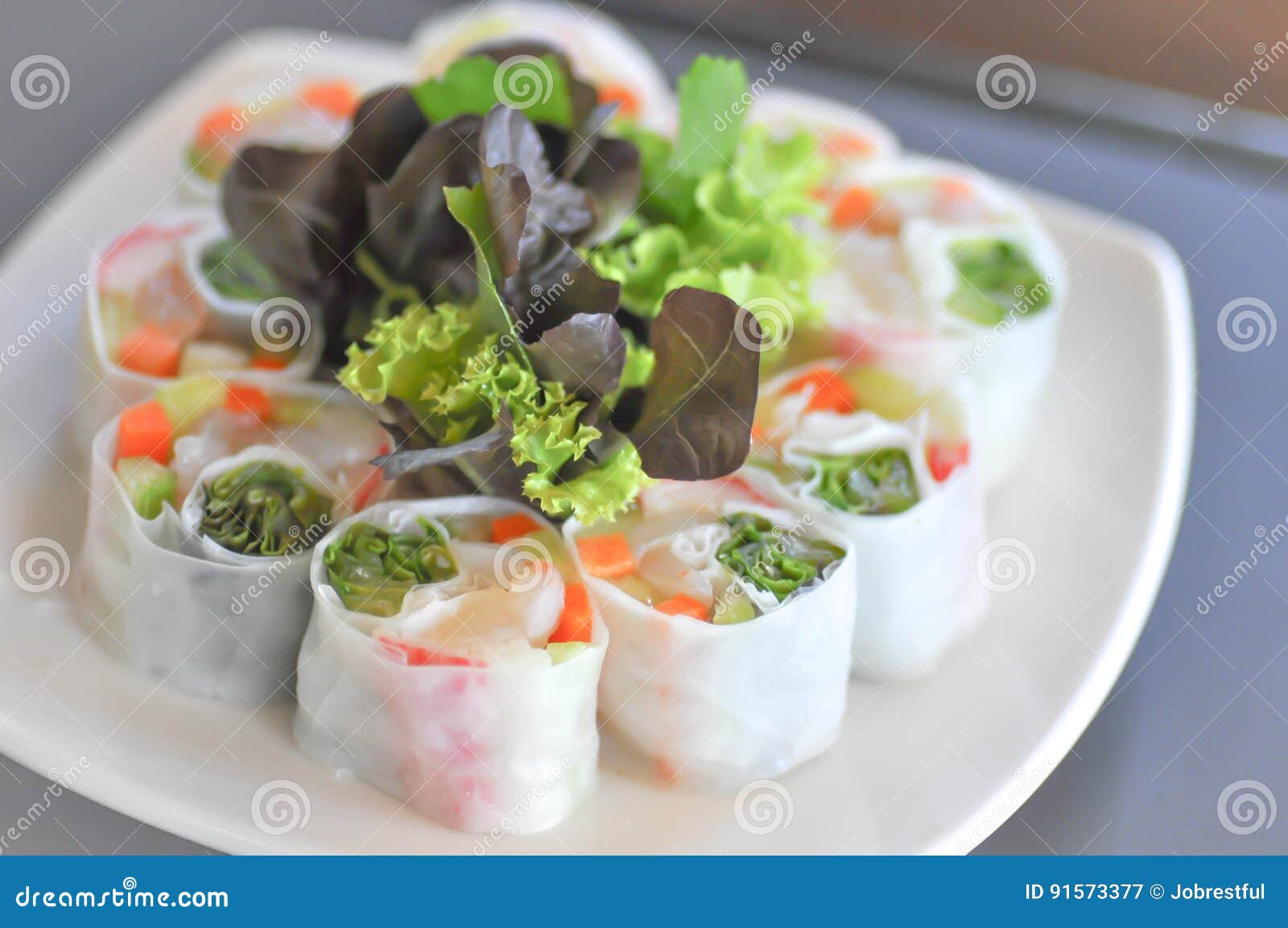 Vegetable Roll or Fresh Spring Roll Stock Image - Image of healthy ...