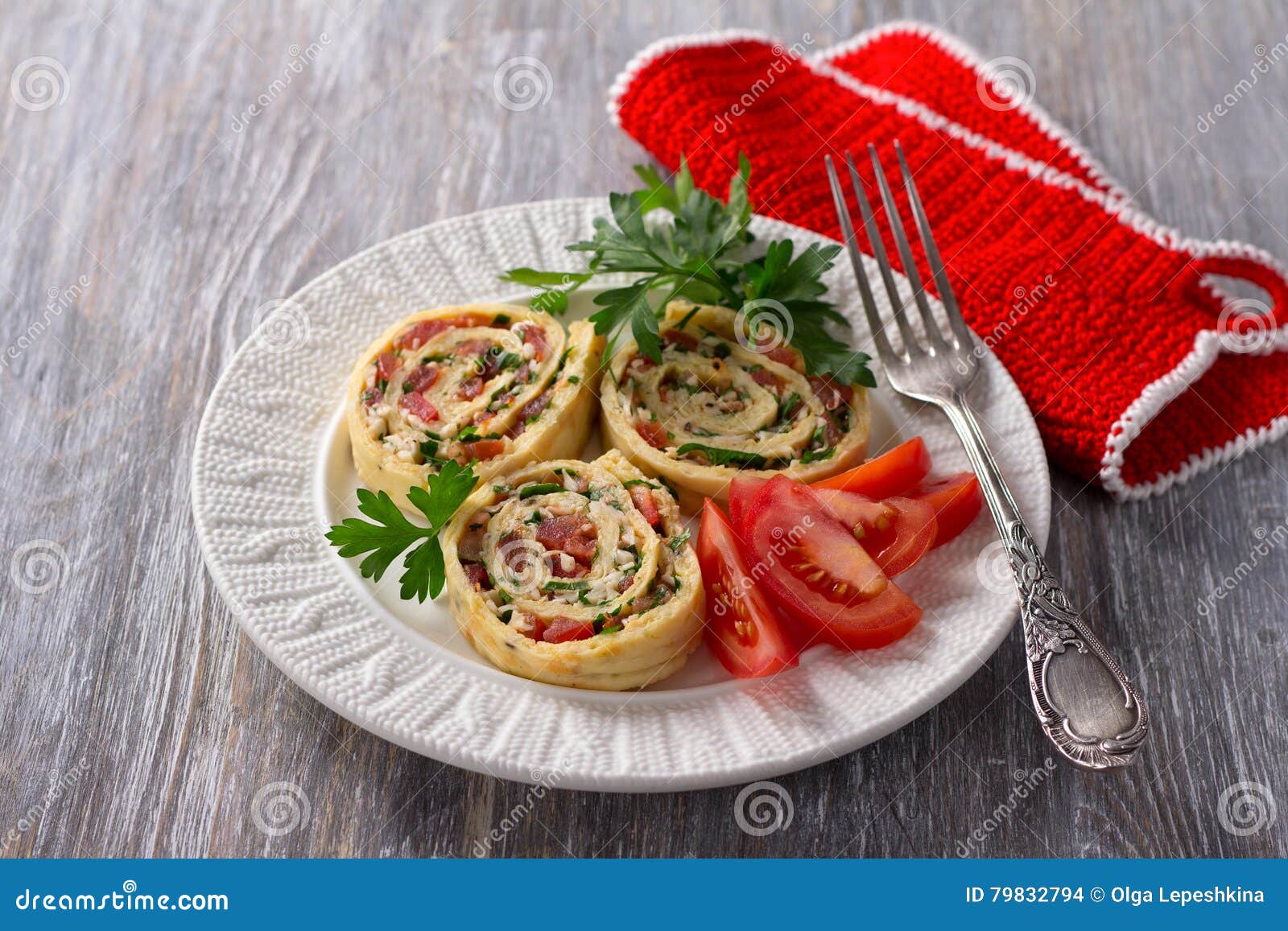 Vegetable Roll on a Wooden Table Stock Photo - Image of appetizer ...