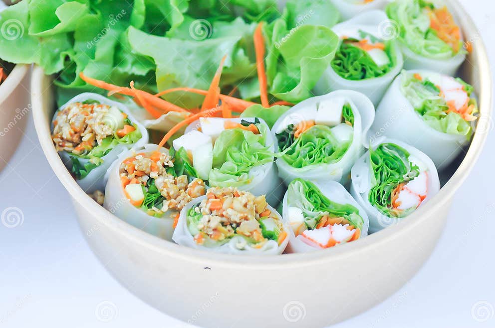 Vegetable Rolls or Noodle Rolls or Rice Noodle Rolls or Vietnamese ...