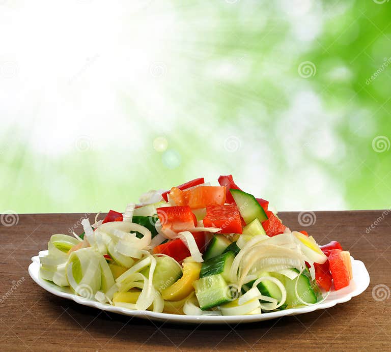 Vegetable salad stock image. Image of wood, setting, outside - 23414955