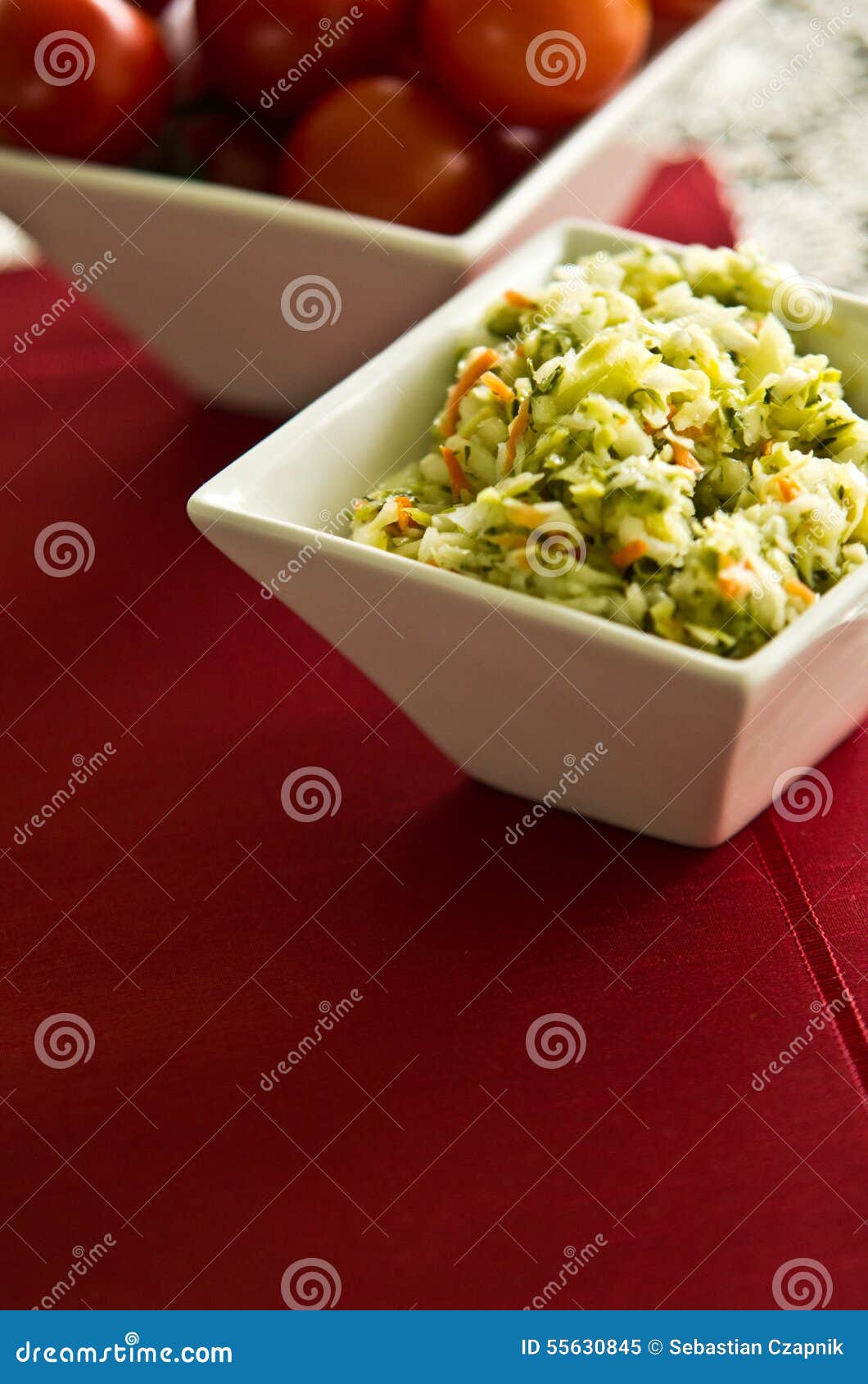 Vegetable salad in bowl stock image. Image of shredded - 55630845