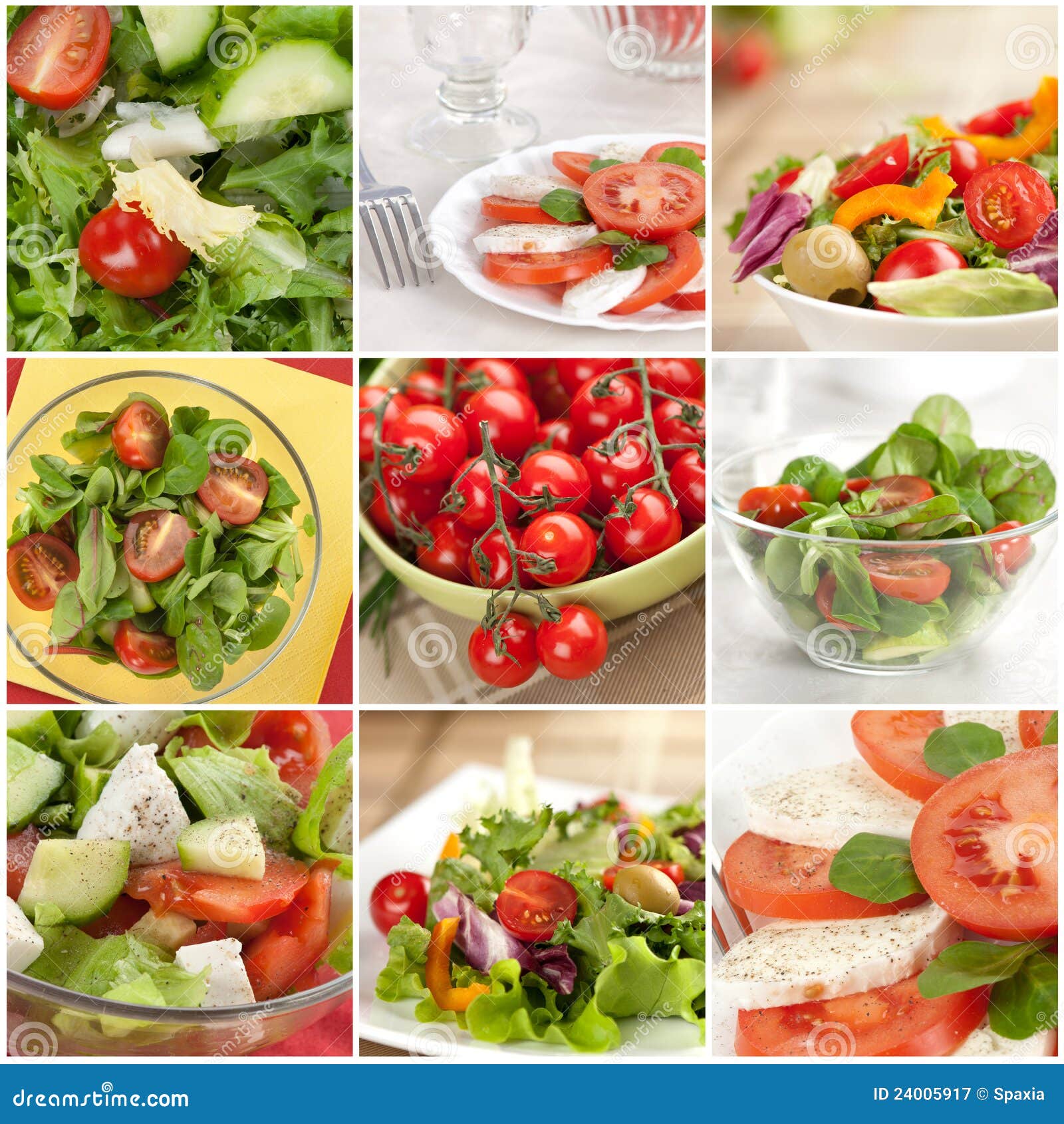 Vegetable salad collage stock image. Image of dinner - 24005917