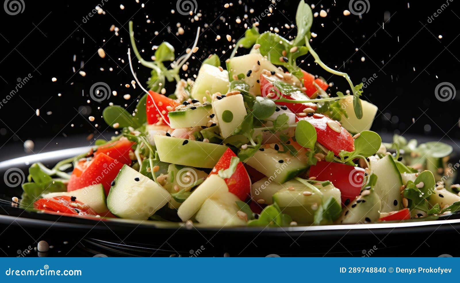 Vegetable salad explosion stock photo. Image of healthy - 289748840