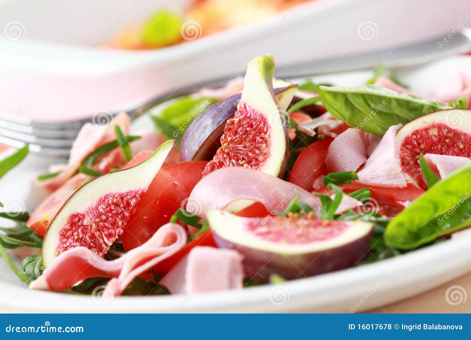 Vegetable Salad with Fresh Figs Stock Photo - Image of dinner, fresh ...
