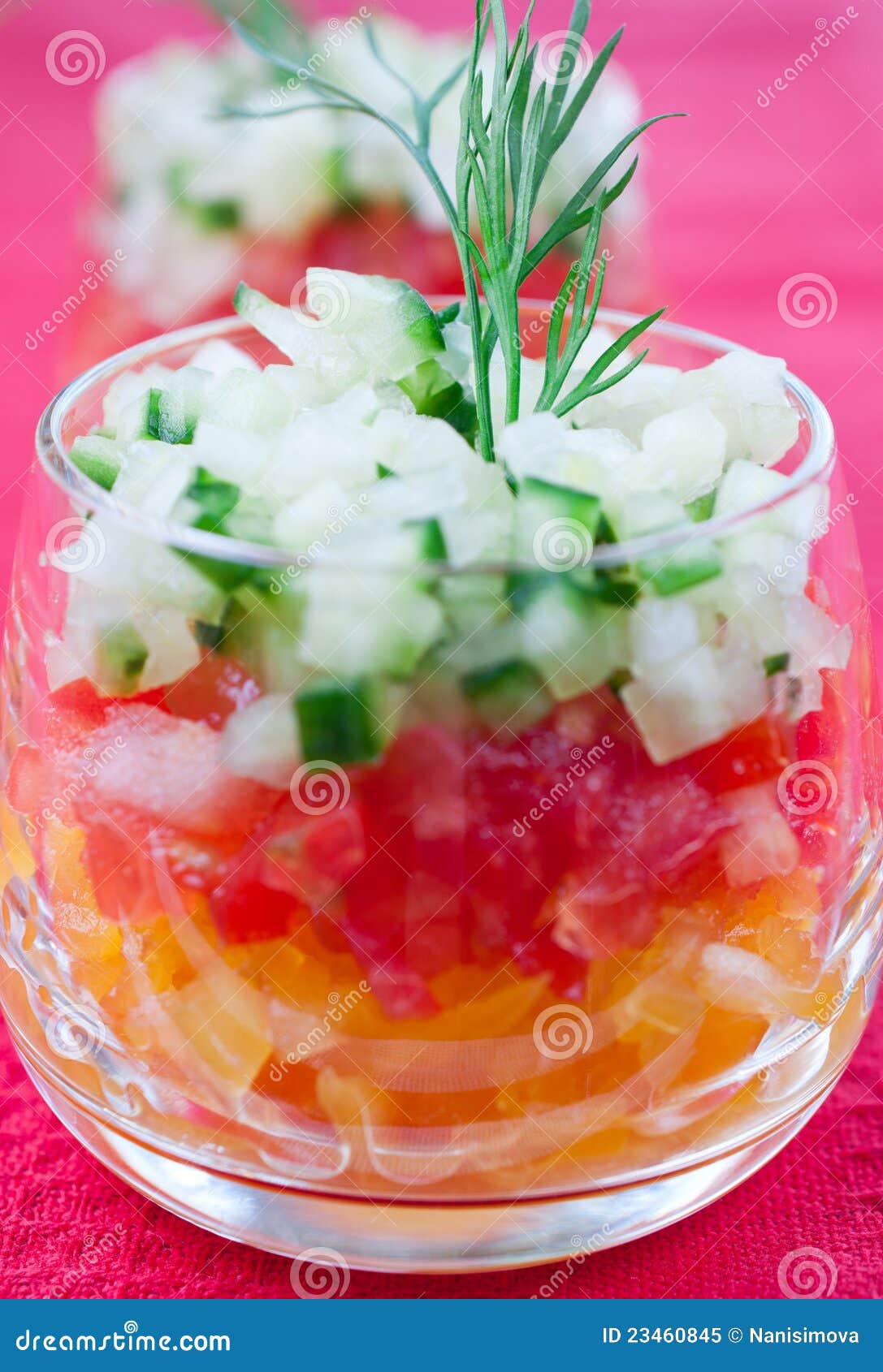 Vegetable salad in a glass stock image. Image of herb - 23460845