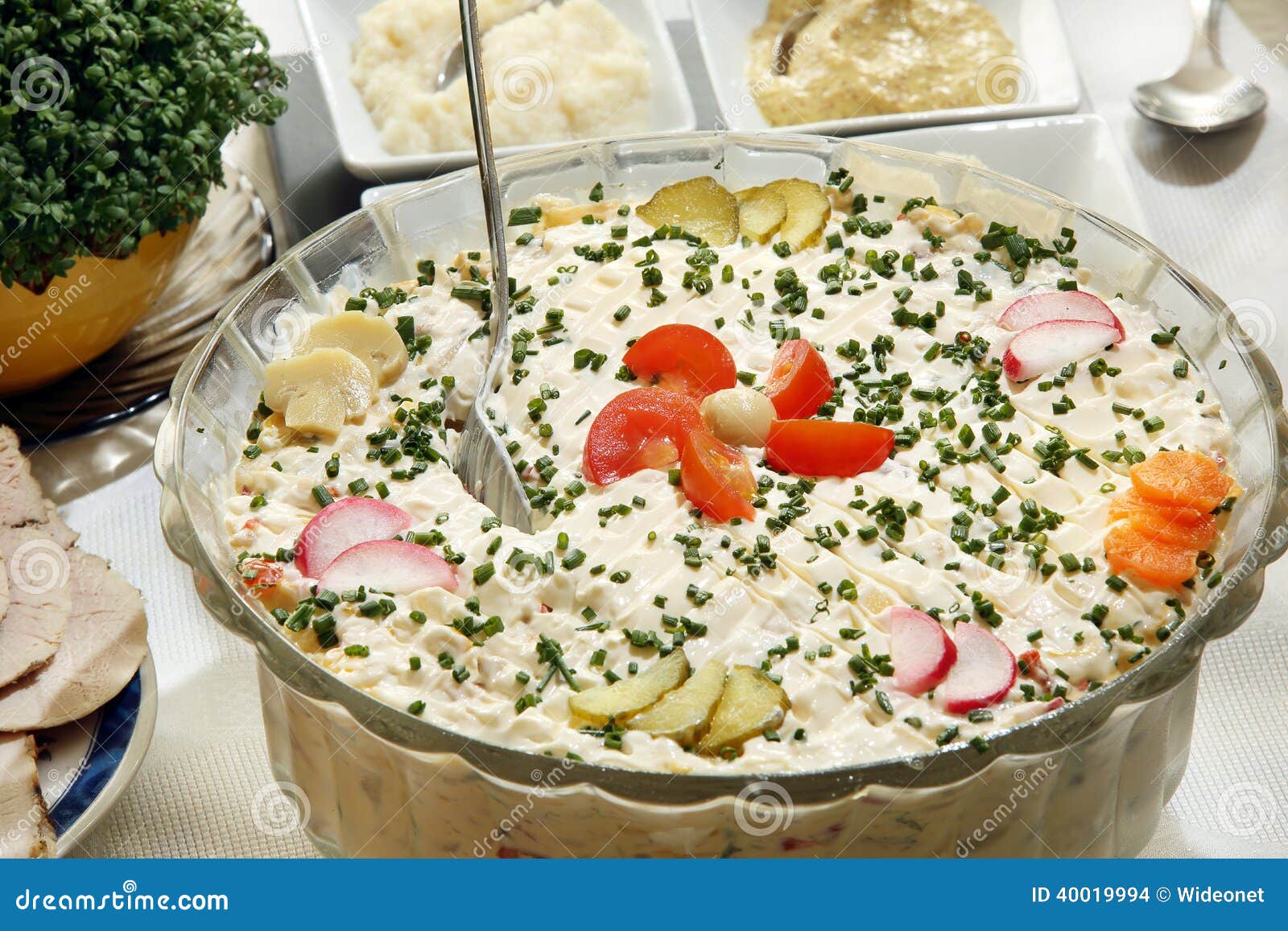 Vegetable Salad with Mayonnaise on the Table Stock Photo - Image of ...