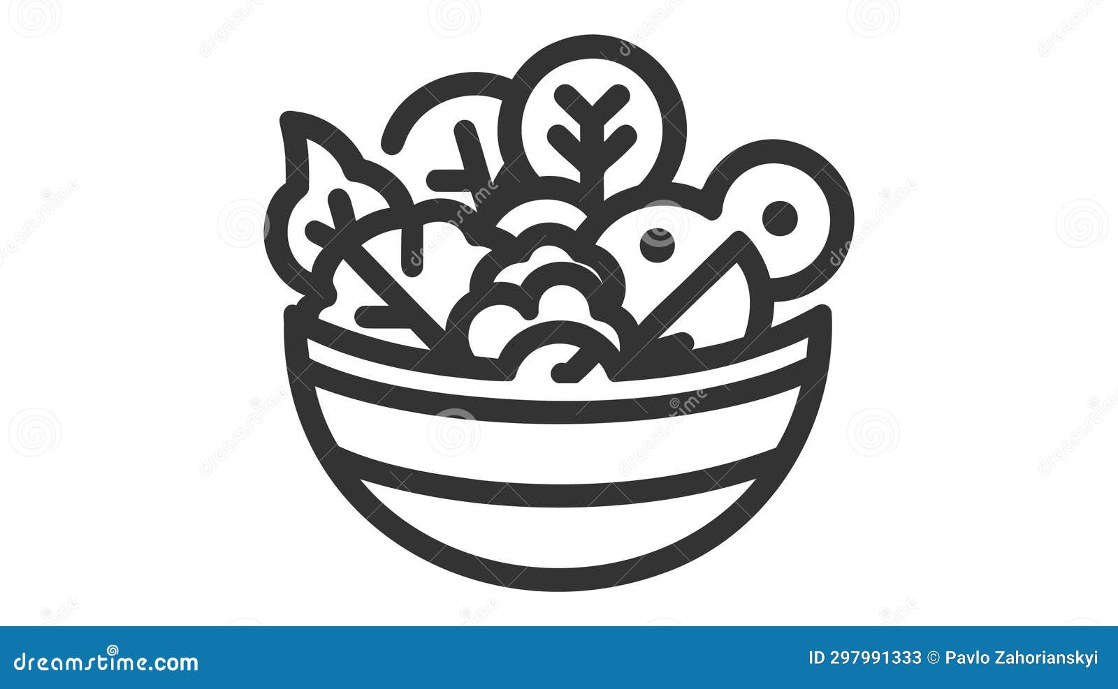 Vegetable Salad Meal Symbol Icon Stock Illustration - Illustration of ...
